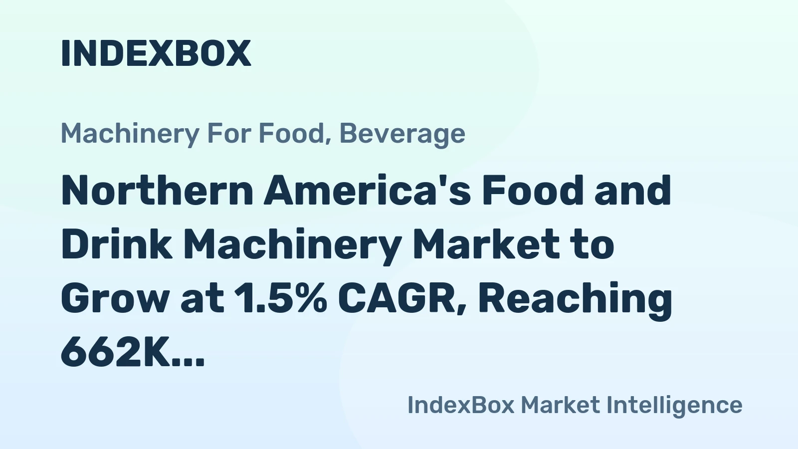 Northern America's Food and Drink Machinery Market to Grow at 1.5% CAGR, Reaching 662K Units by 2035
