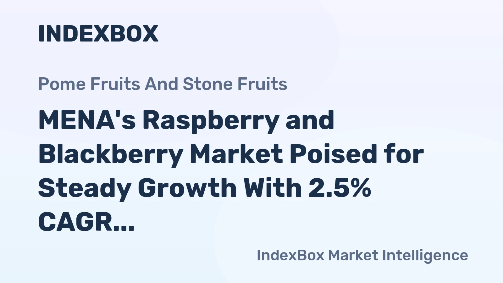 MENA's Raspberry and Blackberry Market Poised for Steady Growth With 2.5% CAGR in Value