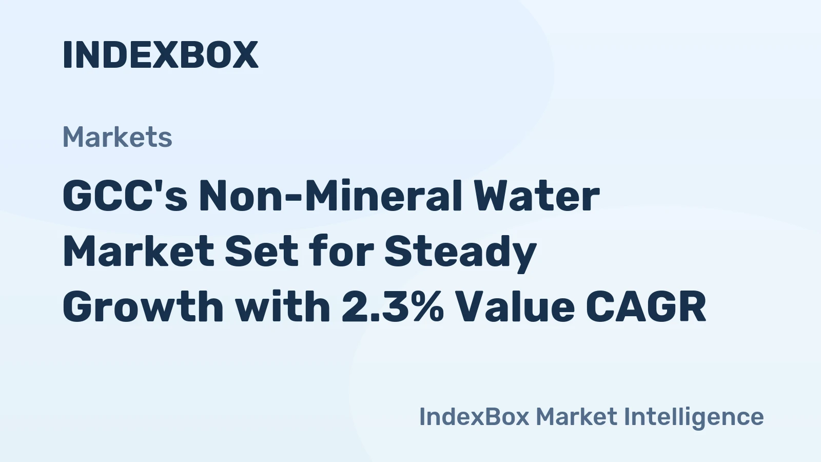 GCC's Non-Mineral Water Market Set for Steady Growth with 2.3% Value CAGR