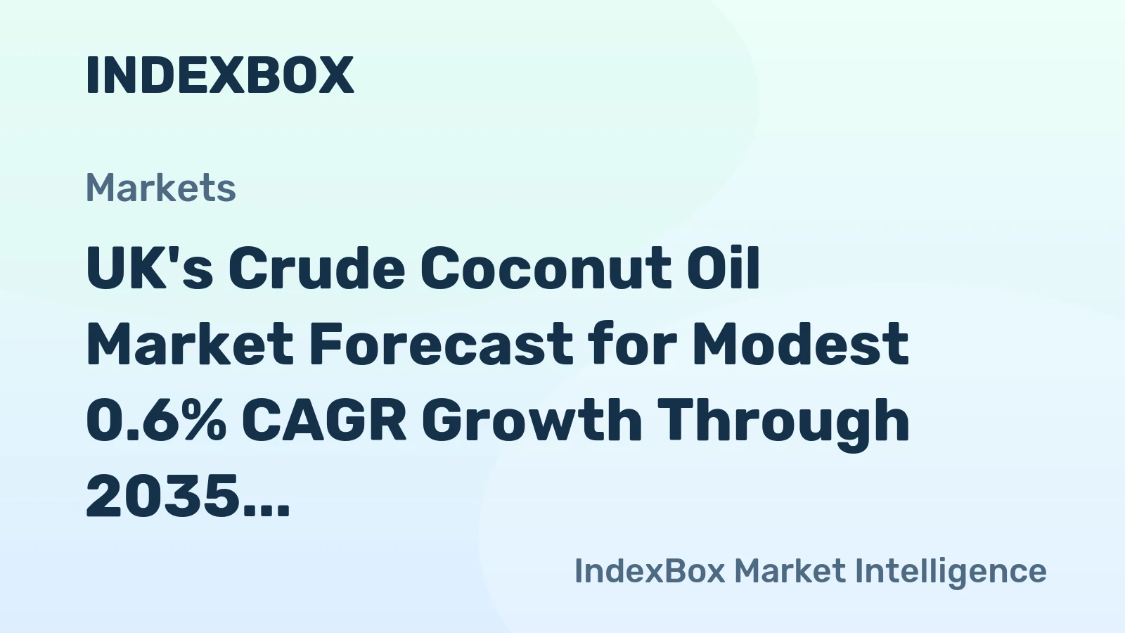 UK's Crude Coconut Oil Market Forecast for Modest 0.6% CAGR Growth Through 2035