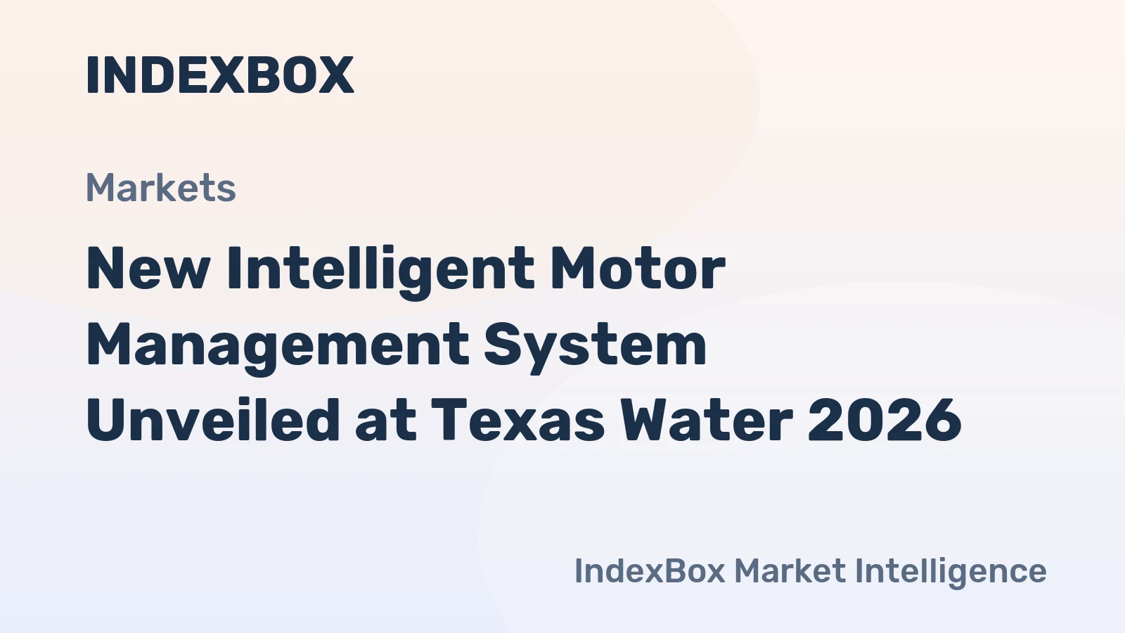 New Intelligent Motor Management System Unveiled at Texas Water 2026