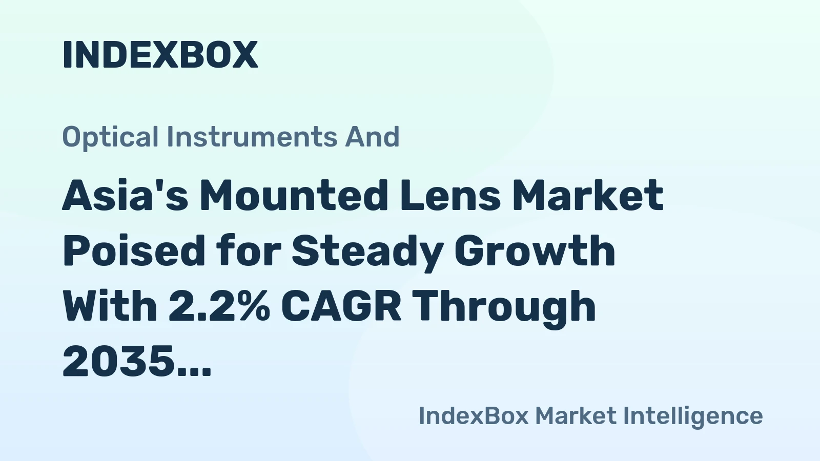 Asia's Mounted Lens Market Poised for Steady Growth With 2.2% CAGR Through 2035