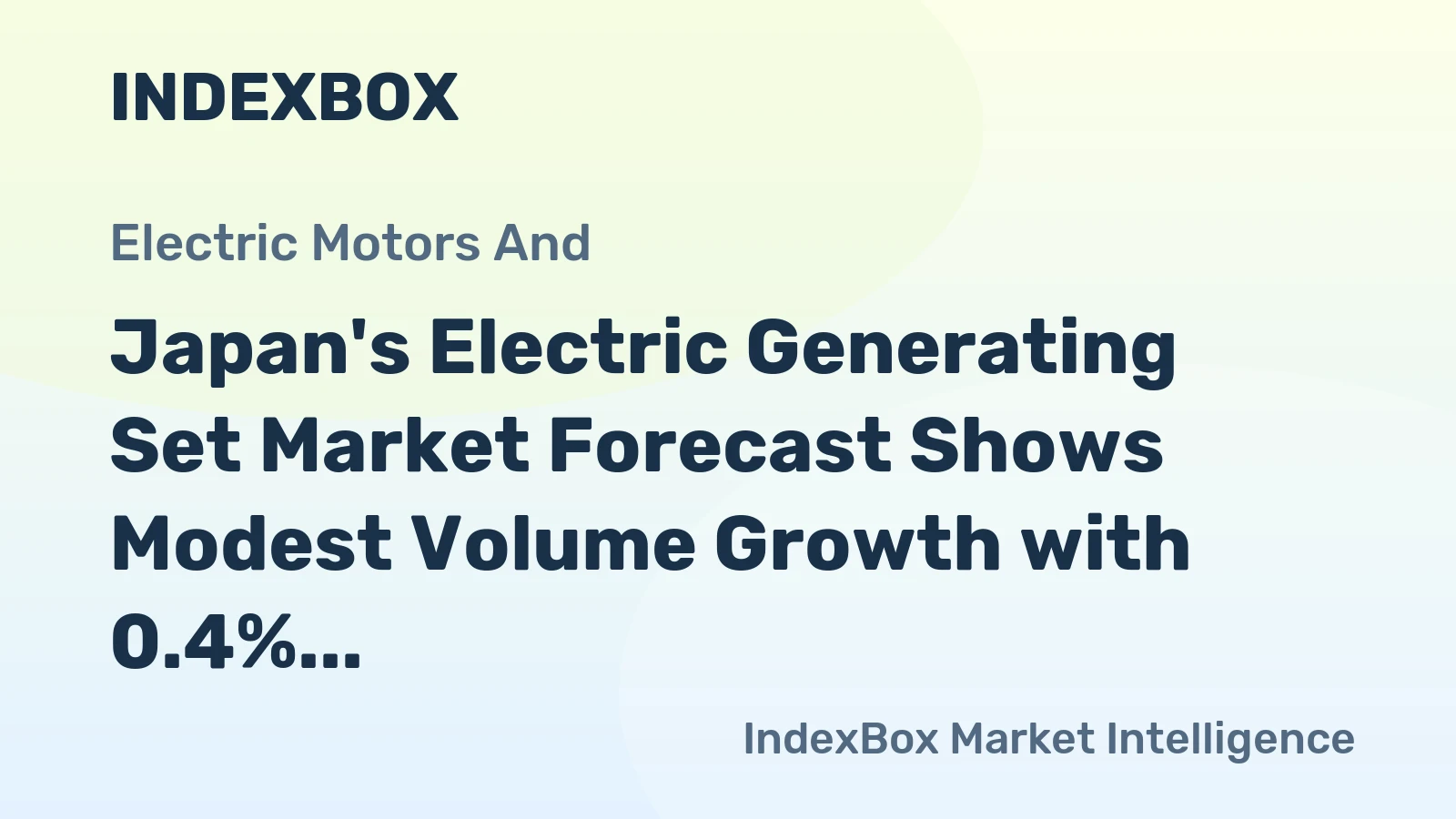 Japan's Electric Generating Set Market Forecast Shows Modest Volume Growth with 0.4% CAGR Through 2035