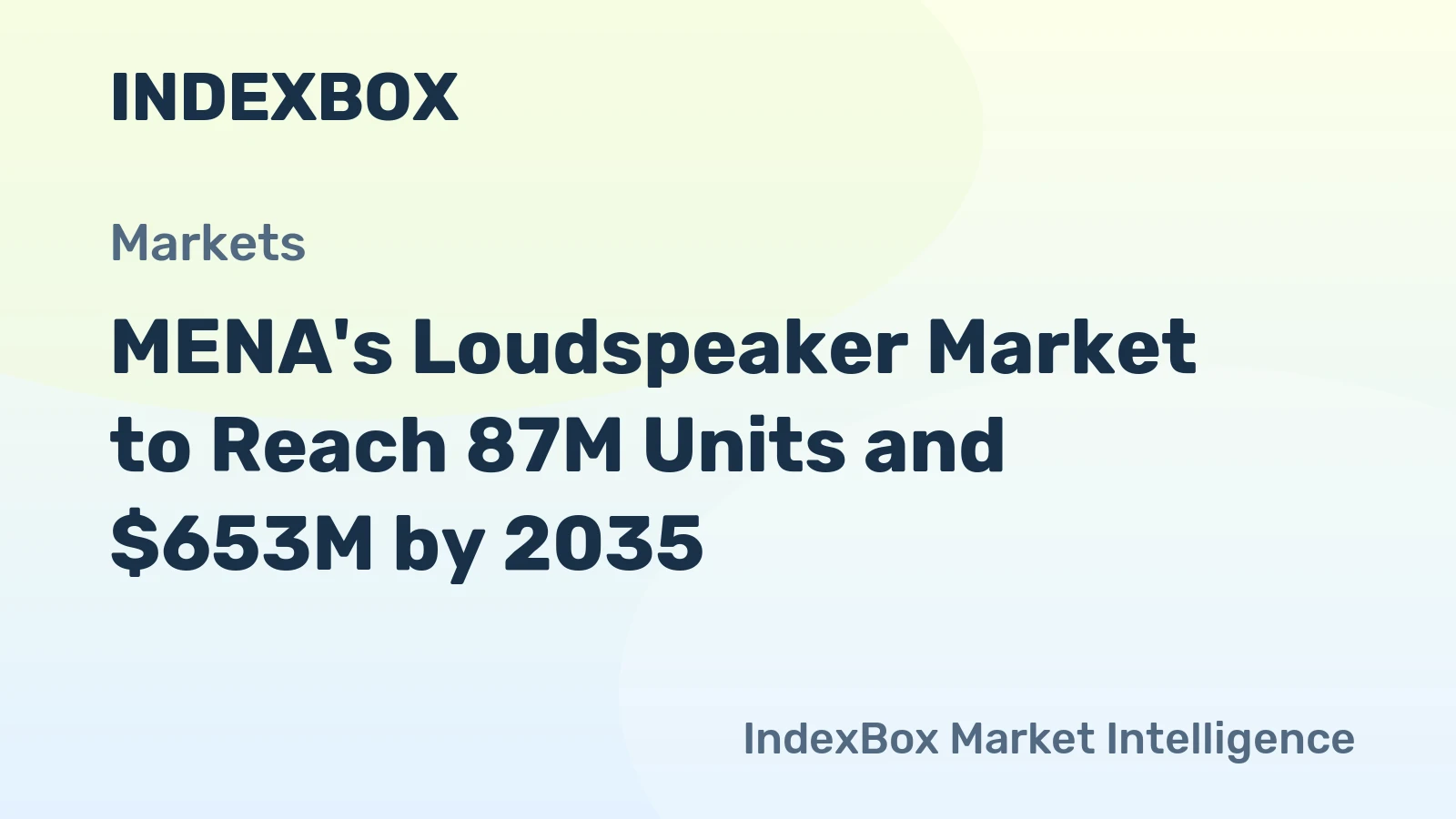 MENA's Loudspeaker Market to Reach 87M Units and $653M by 2035