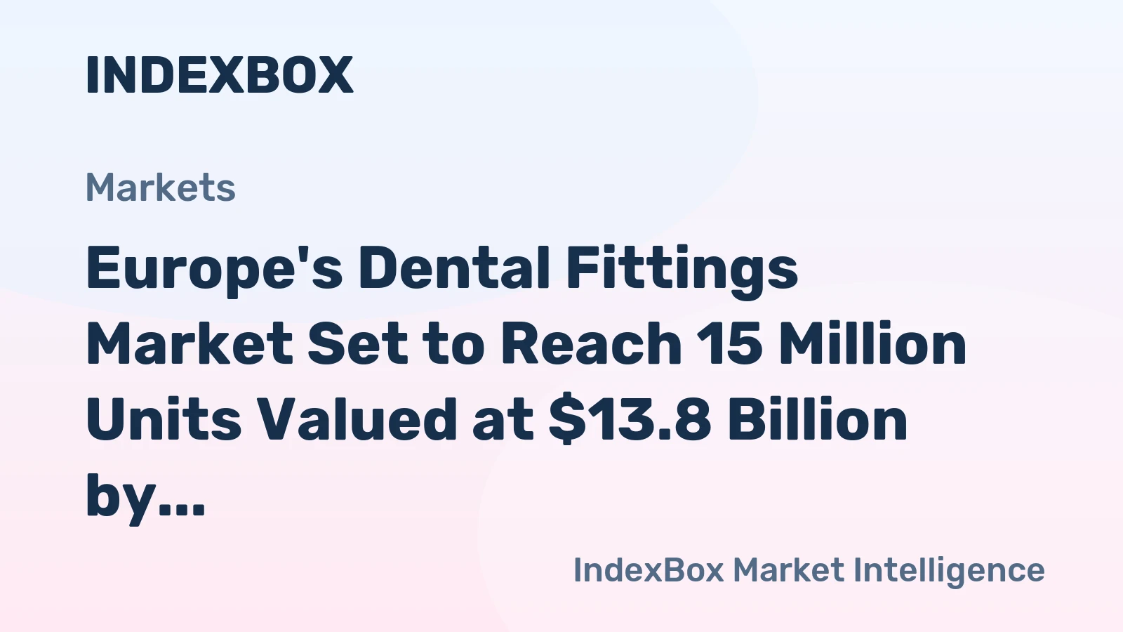 Europe's Dental Fittings Market Set to Reach 15 Million Units Valued at $13.8 Billion by 2035