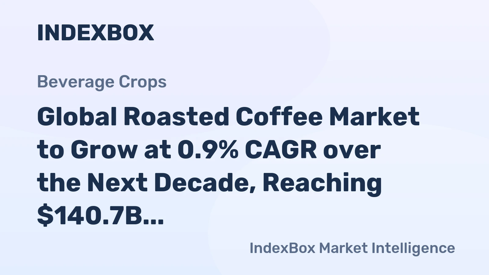 Global Roasted Coffee Market to Grow at 0.9% CAGR over the Next Decade, Reaching $140.7B by 2035