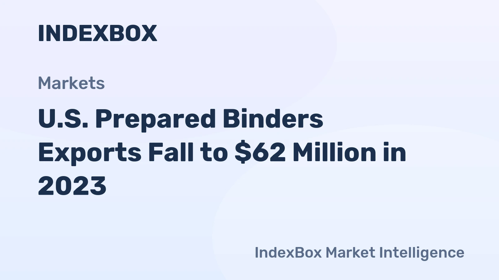 U.S. Prepared Binders Exports Fall to $62 Million in 2023