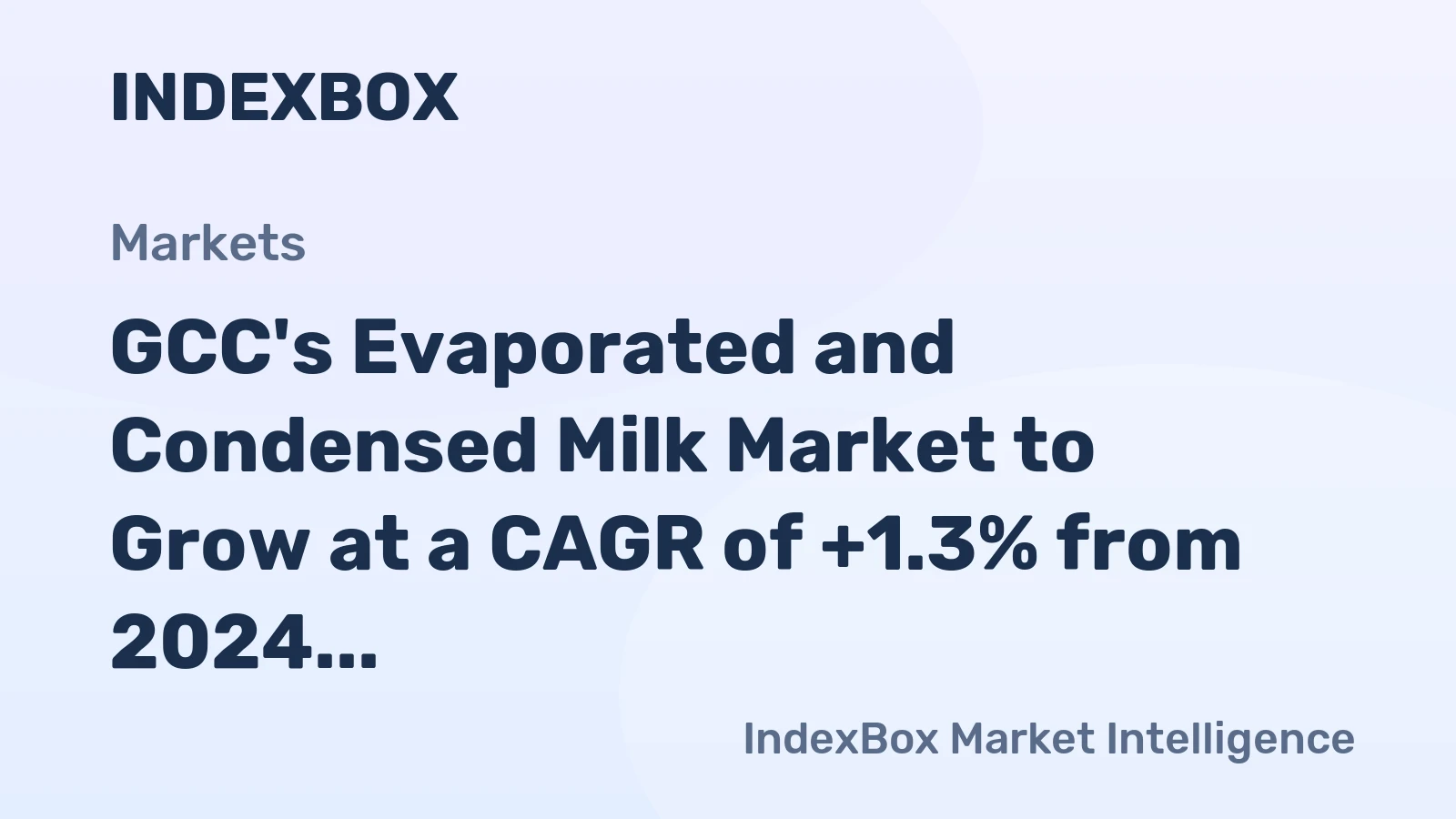 GCC's Evaporated and Condensed Milk Market to Grow at a CAGR of +1.3% from 2024 to 2035, Reaching 386K Tons