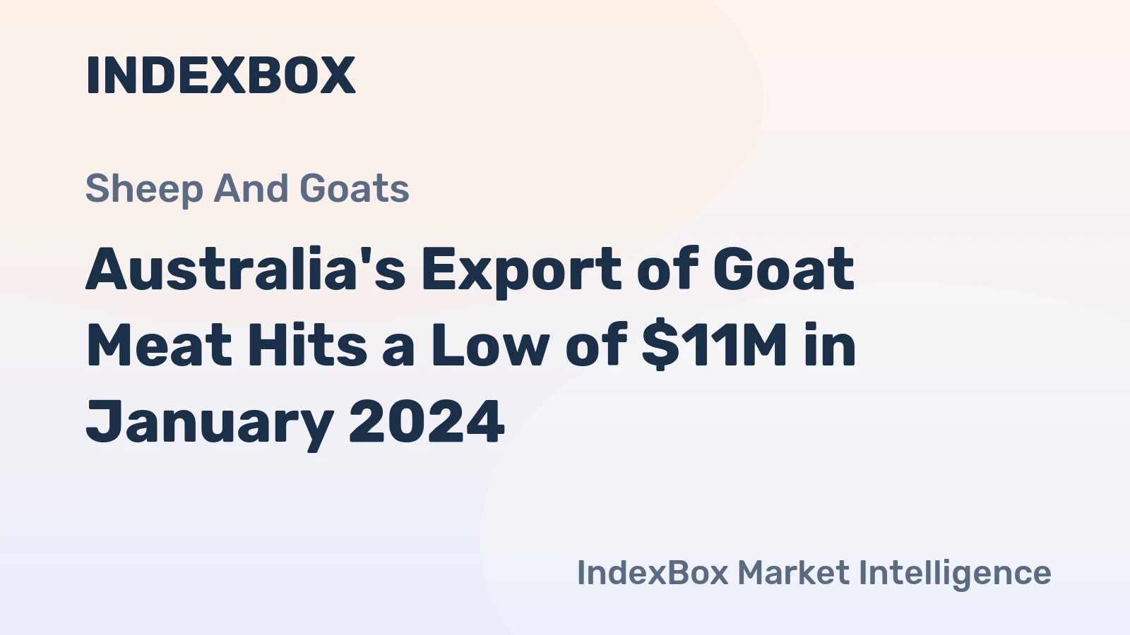 Australia's Export of Goat Meat Hits a Low of $11M in January 2024