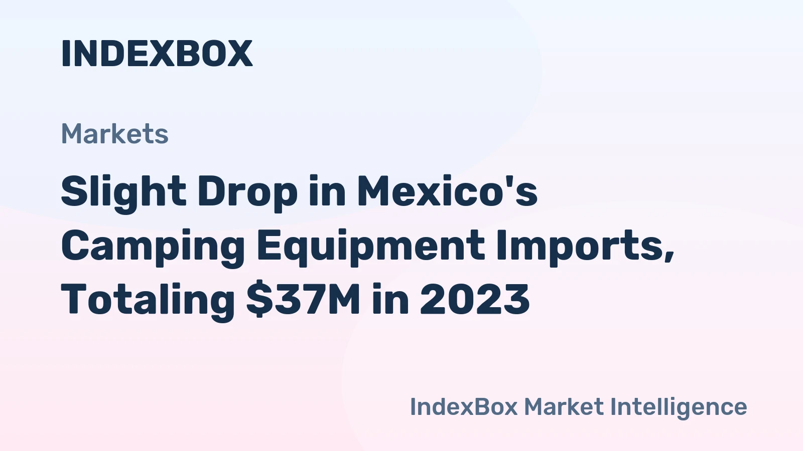Slight Drop in Mexico's Camping Equipment Imports, Totaling $37M in 2023
