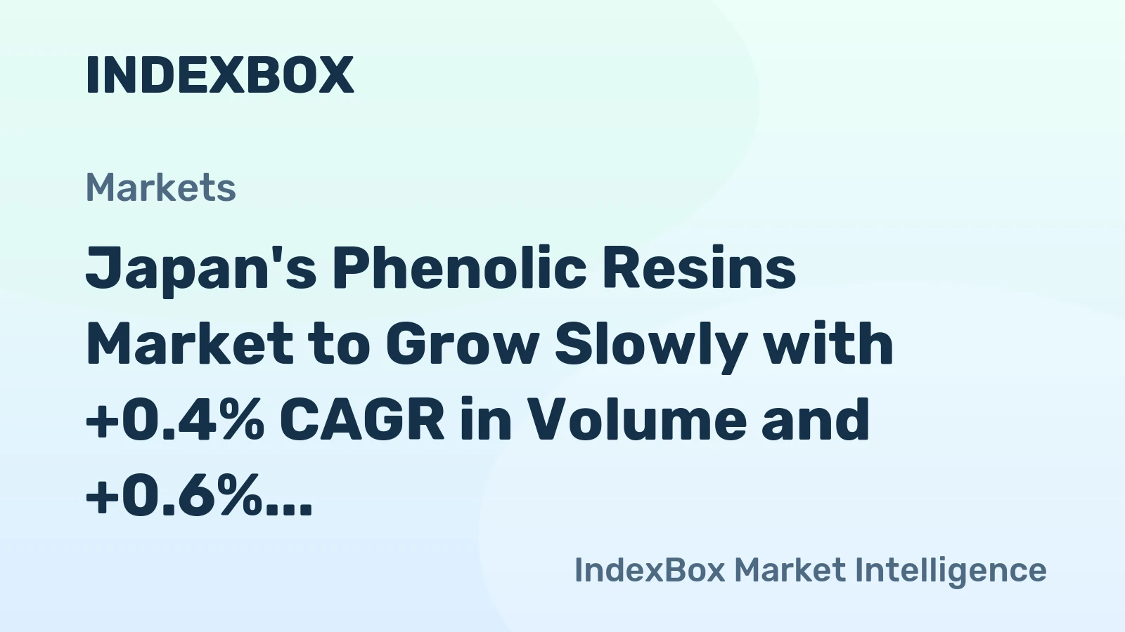 Japan's Phenolic Resins Market to Grow Slowly with +0.4% CAGR in Volume and +0.6% CAGR in Value from 2024 to 2035