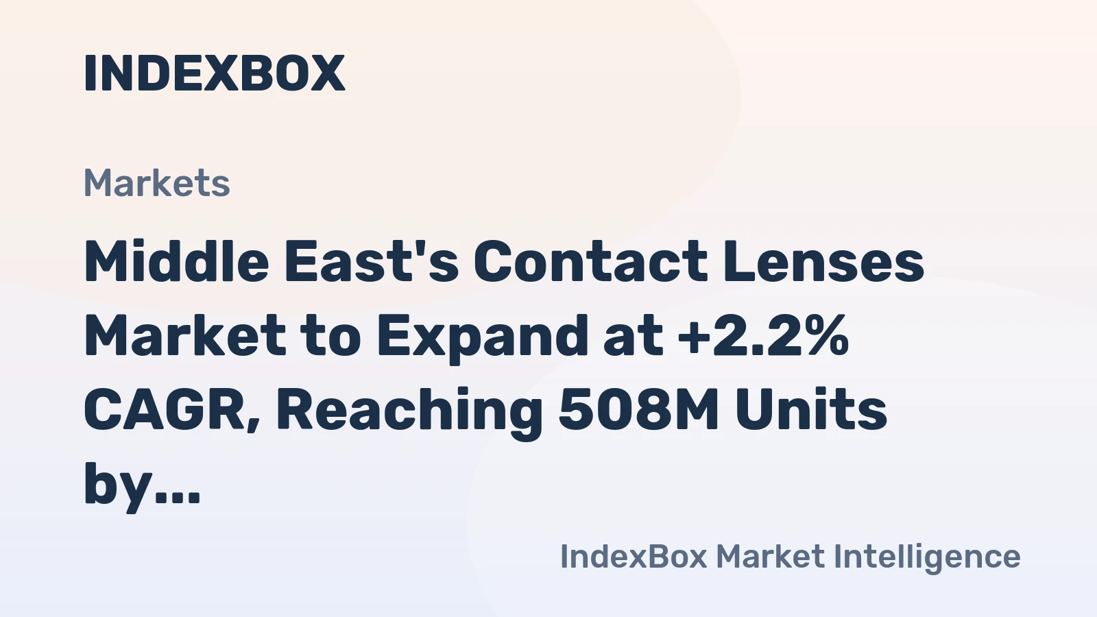 Middle East's Contact Lenses Market to Expand at +2.2% CAGR, Reaching 508M Units by 2035