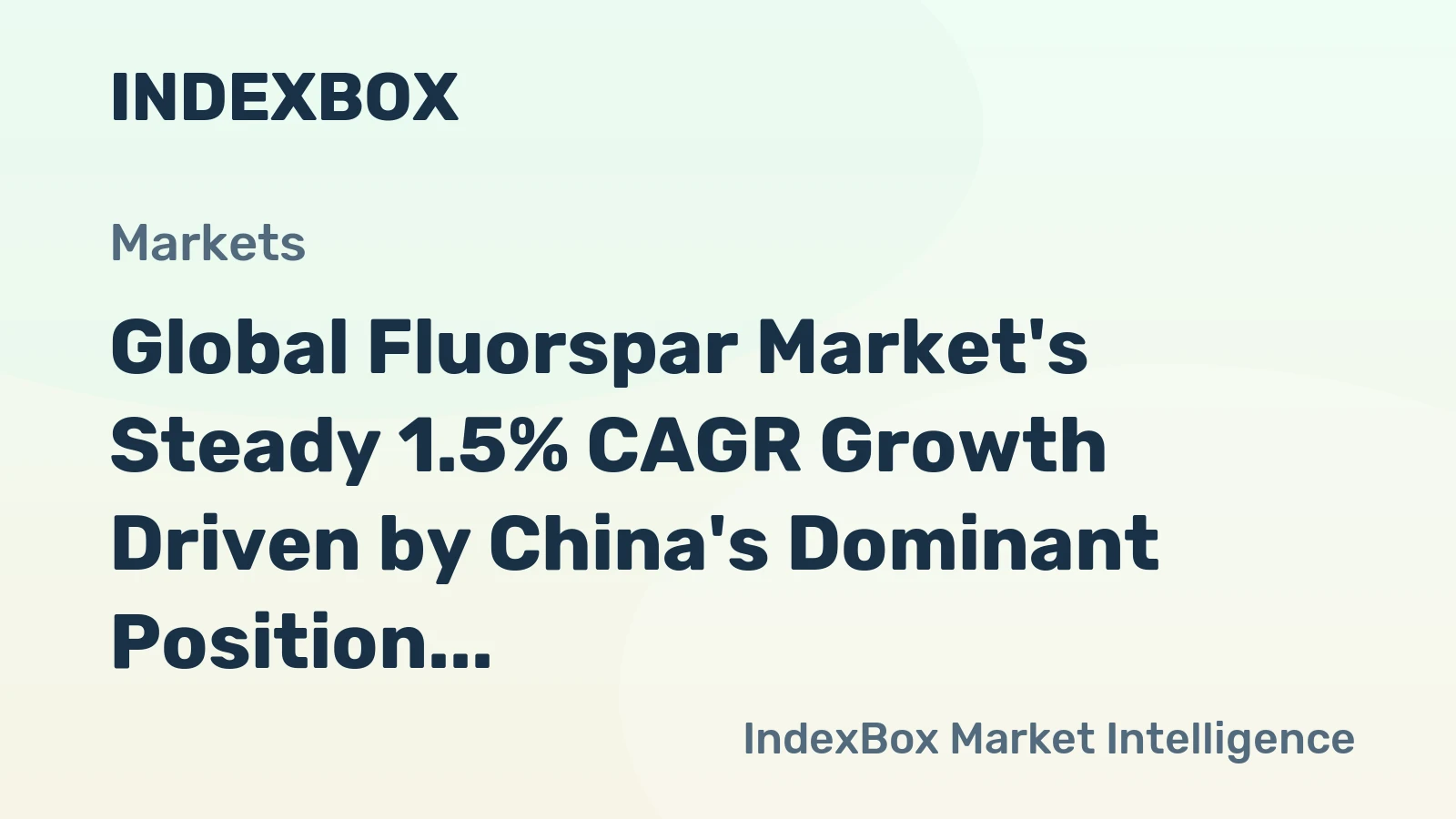 Global Fluorspar Market's Steady 1.5% CAGR Growth Driven by China's Dominant Position