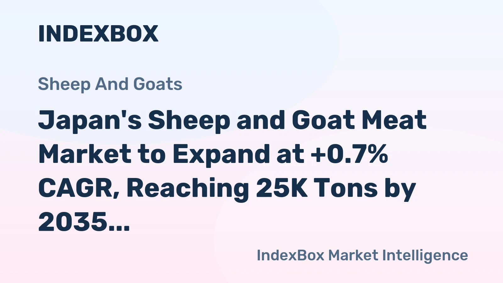 Japan's Sheep and Goat Meat Market to Expand at +0.7% CAGR, Reaching 25K Tons by 2035