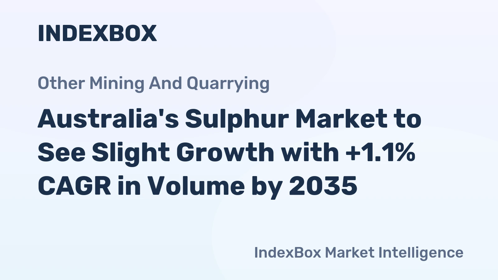Australia's Sulphur Market to See Slight Growth with +1.1% CAGR in Volume by 2035