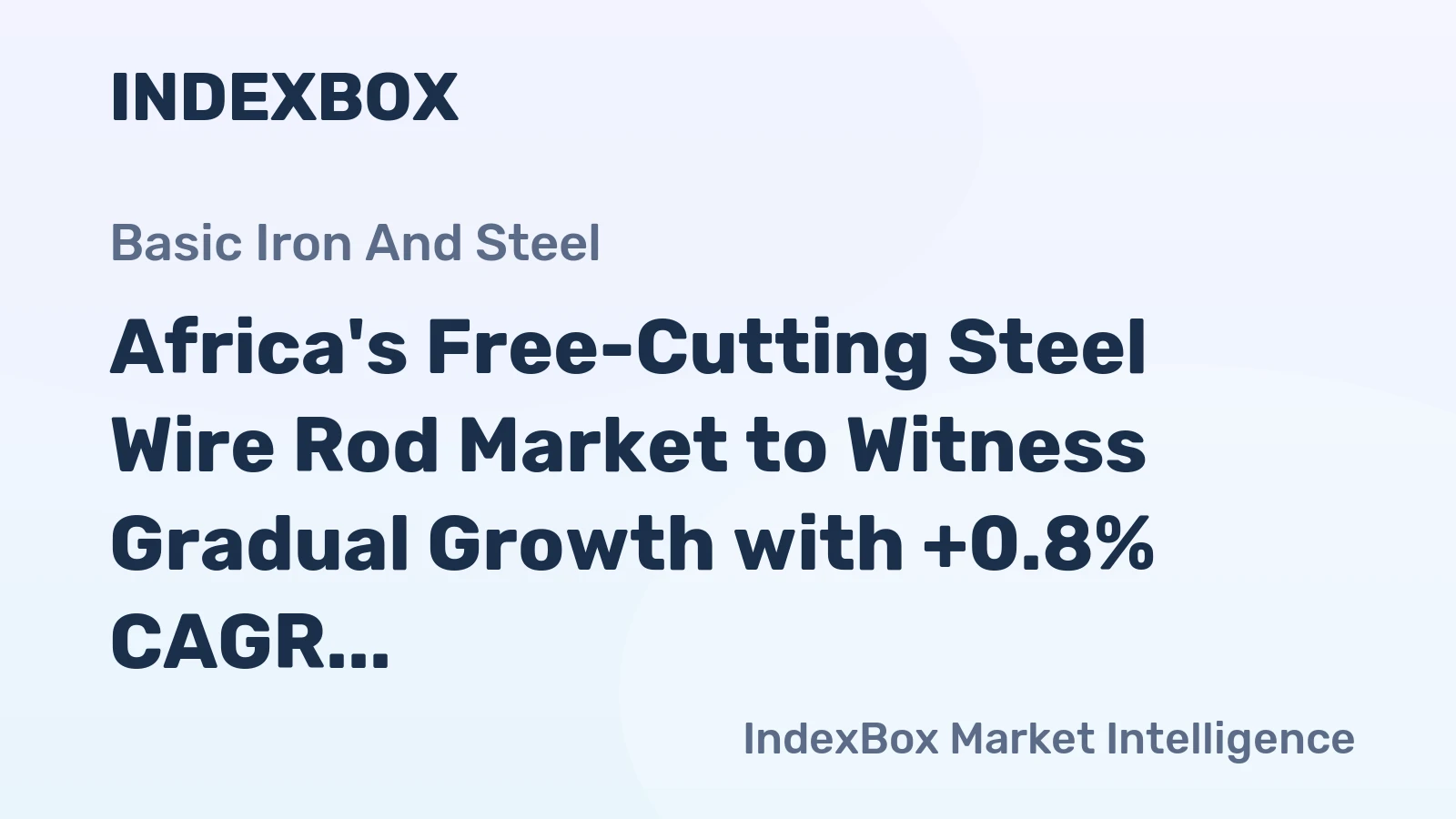 Africa's Free-Cutting Steel Wire Rod Market to Witness Gradual Growth with +0.8% CAGR in Volume and +1.7% CAGR in Value from 2024 to 2035