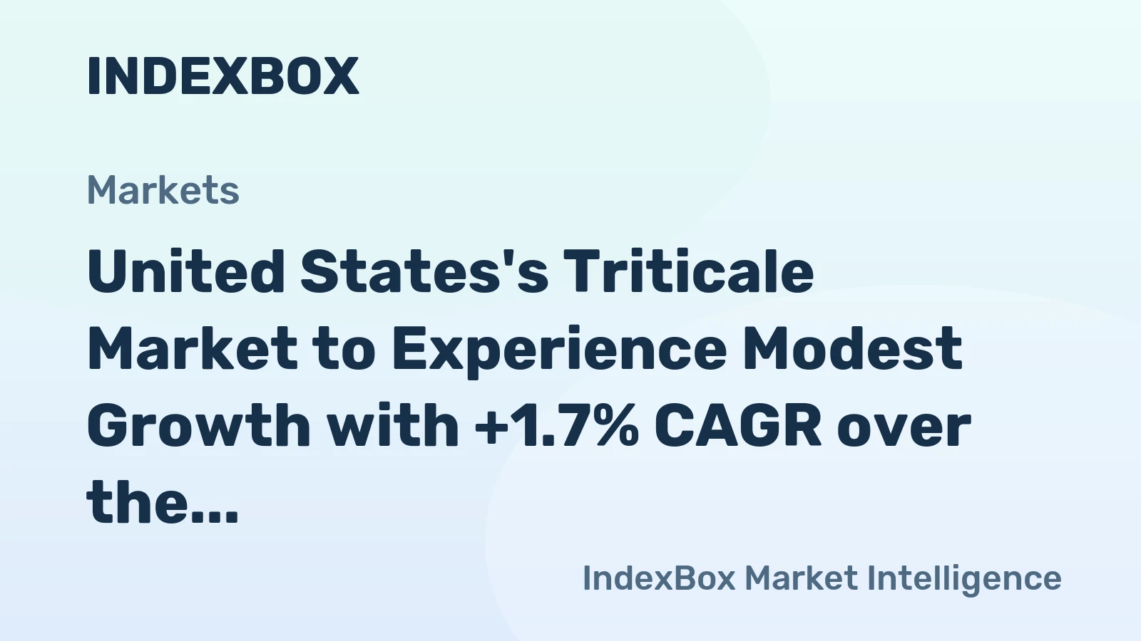 United States's Triticale Market to Experience Modest Growth with +1.7% CAGR over the Next Decade