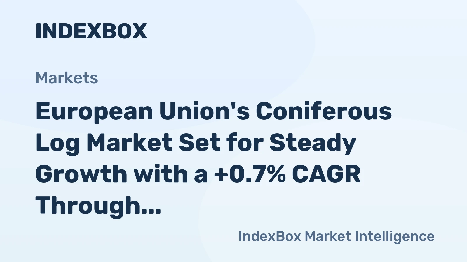 European Union's Coniferous Log Market Set for Steady Growth with a +0.7% CAGR Through 2035