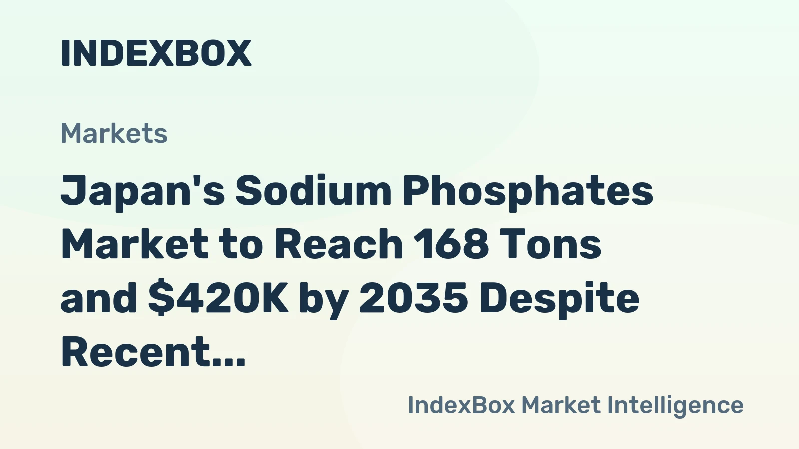 Japan's Sodium Phosphates Market to Reach 168 Tons and $420K by 2035 Despite Recent Contraction
