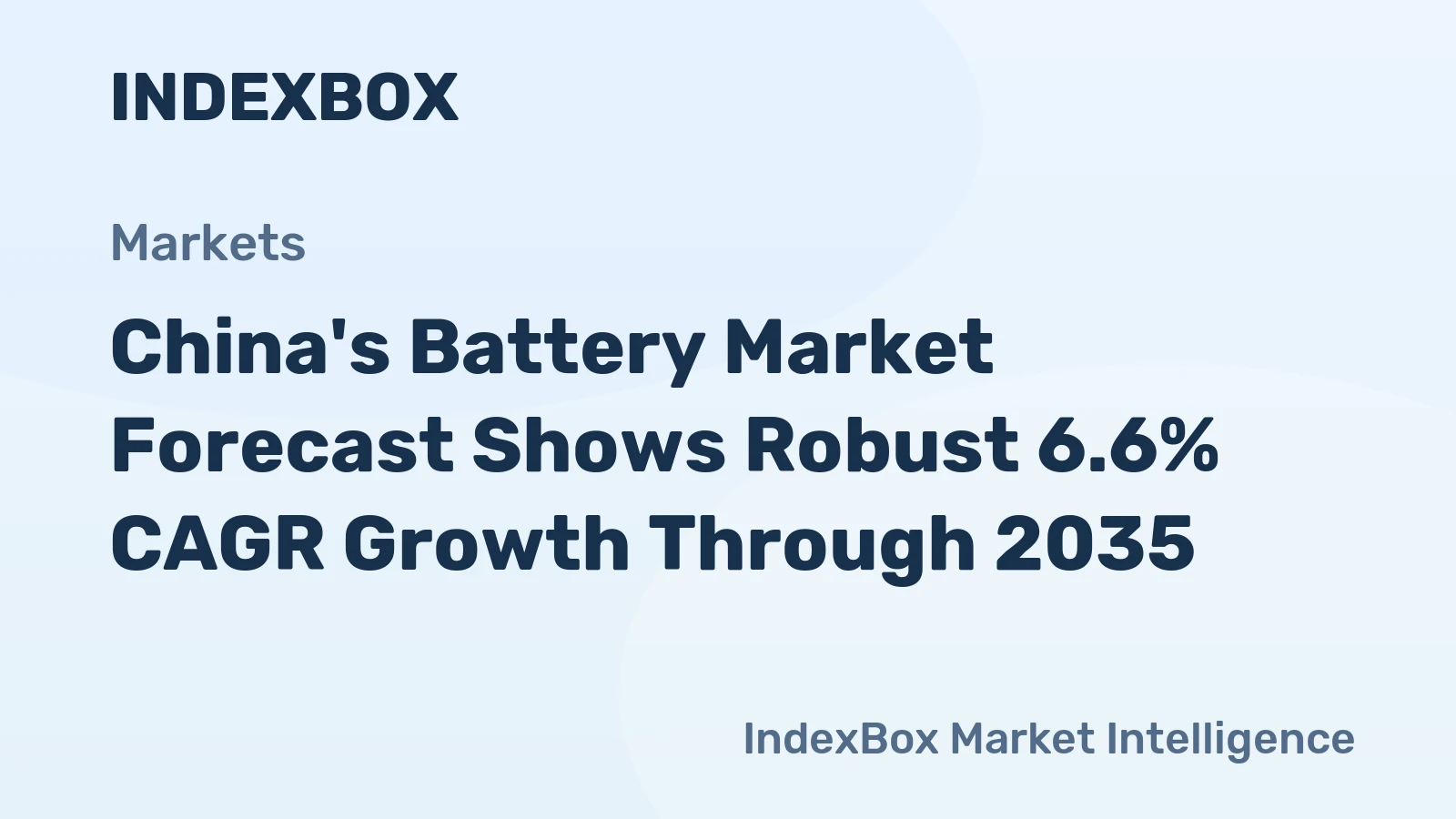 China's Battery Market Forecast Shows Robust 6.6% CAGR Growth Through 2035