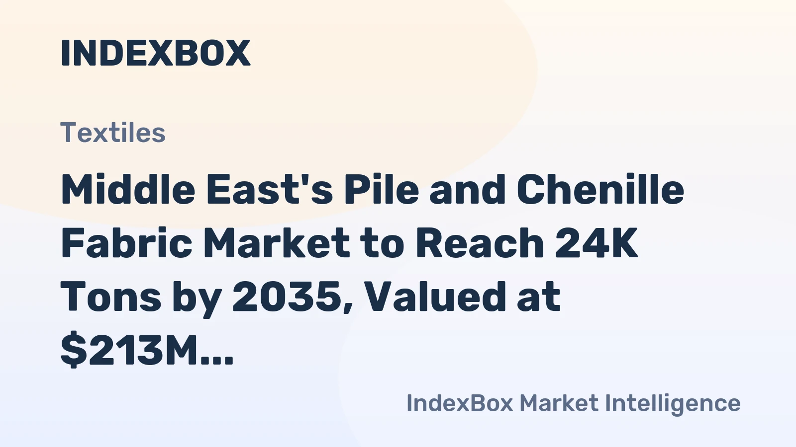 Middle East's Pile and Chenille Fabric Market to Reach 24K Tons by 2035, Valued at $213M