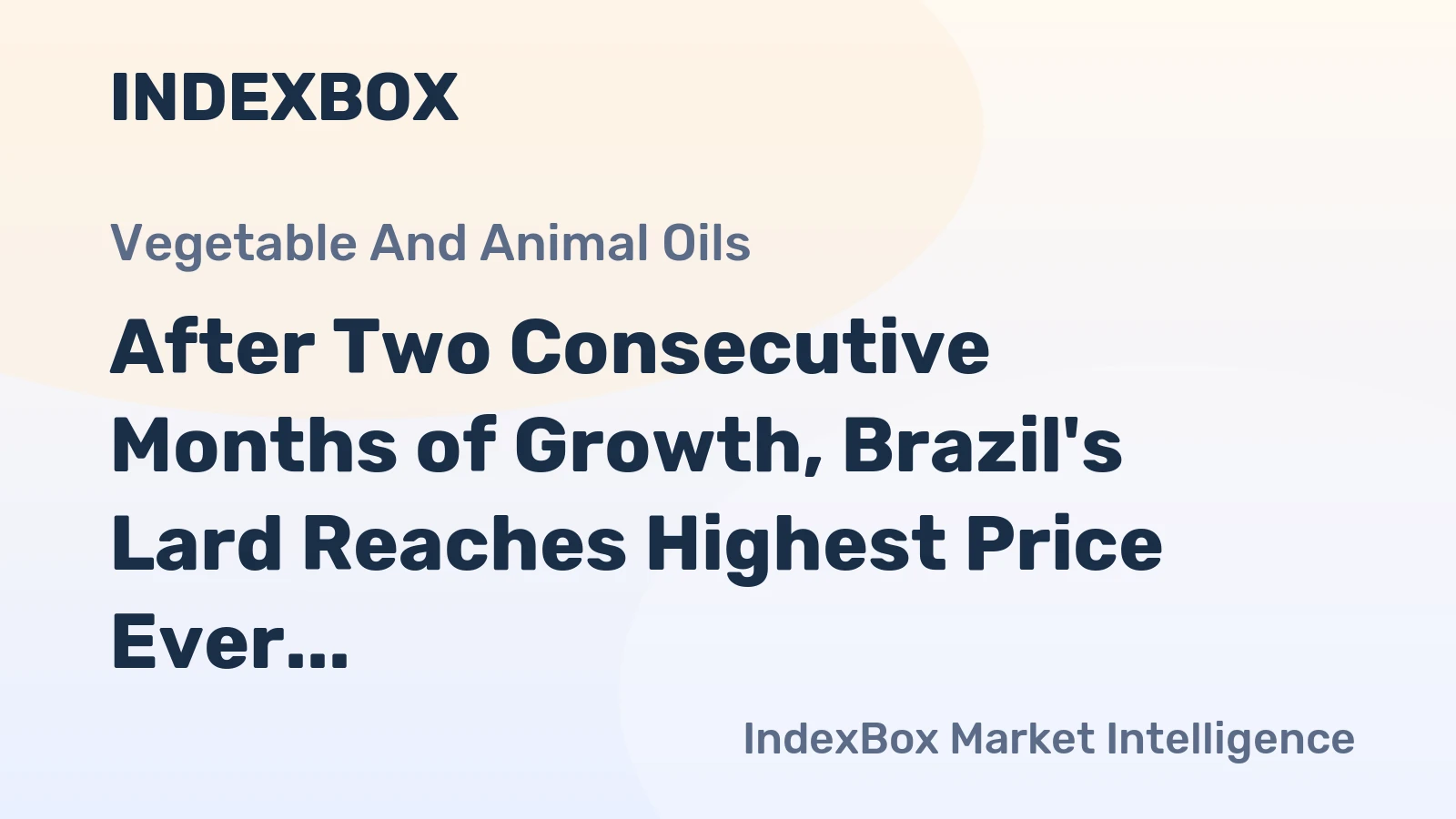 After Two Consecutive Months of Growth, Brazil's Lard Reaches Highest Price Ever at $1,750 per Ton