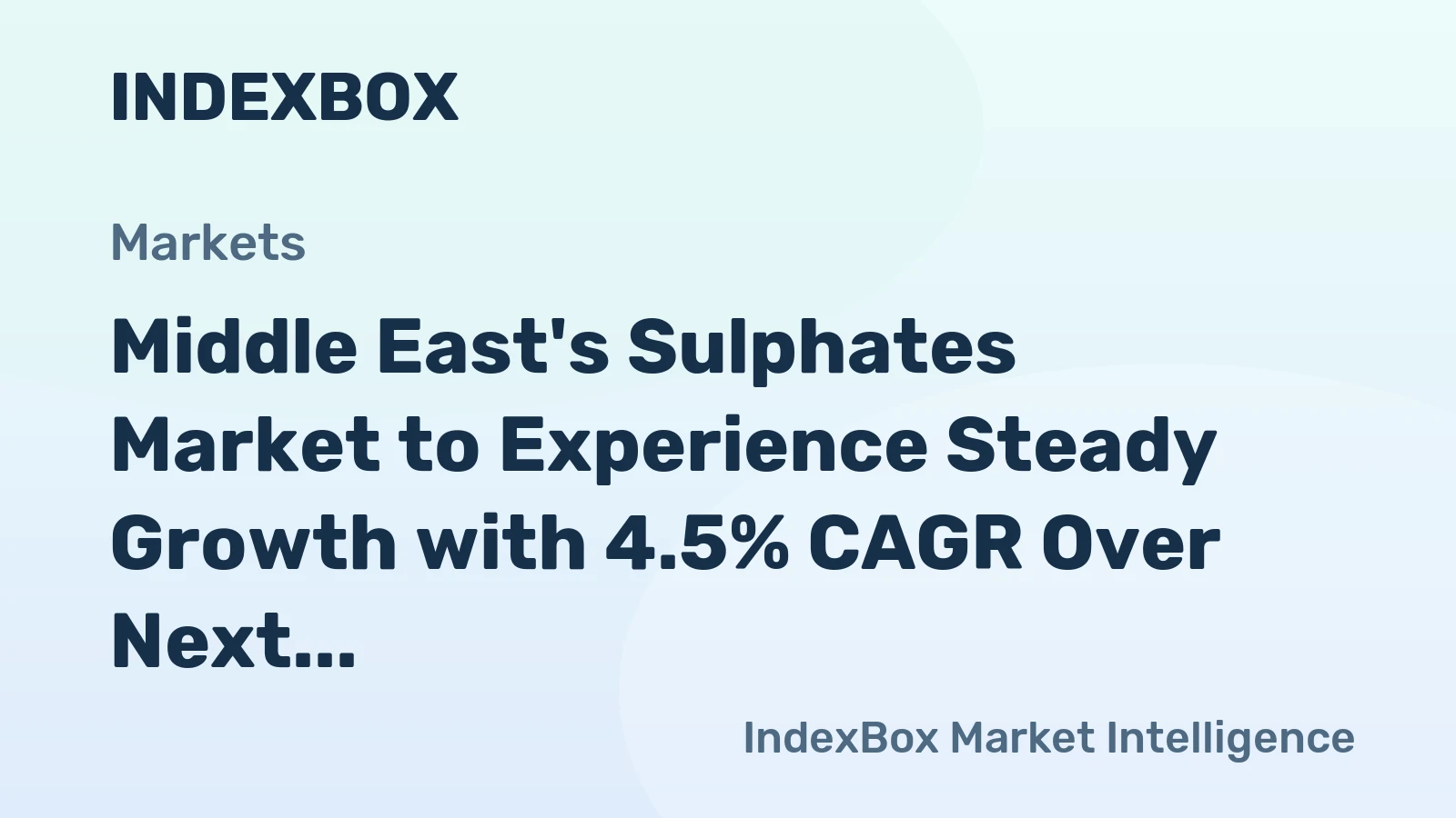 Middle East's Sulphates Market to Experience Steady Growth with 4.5% CAGR Over Next Decade
