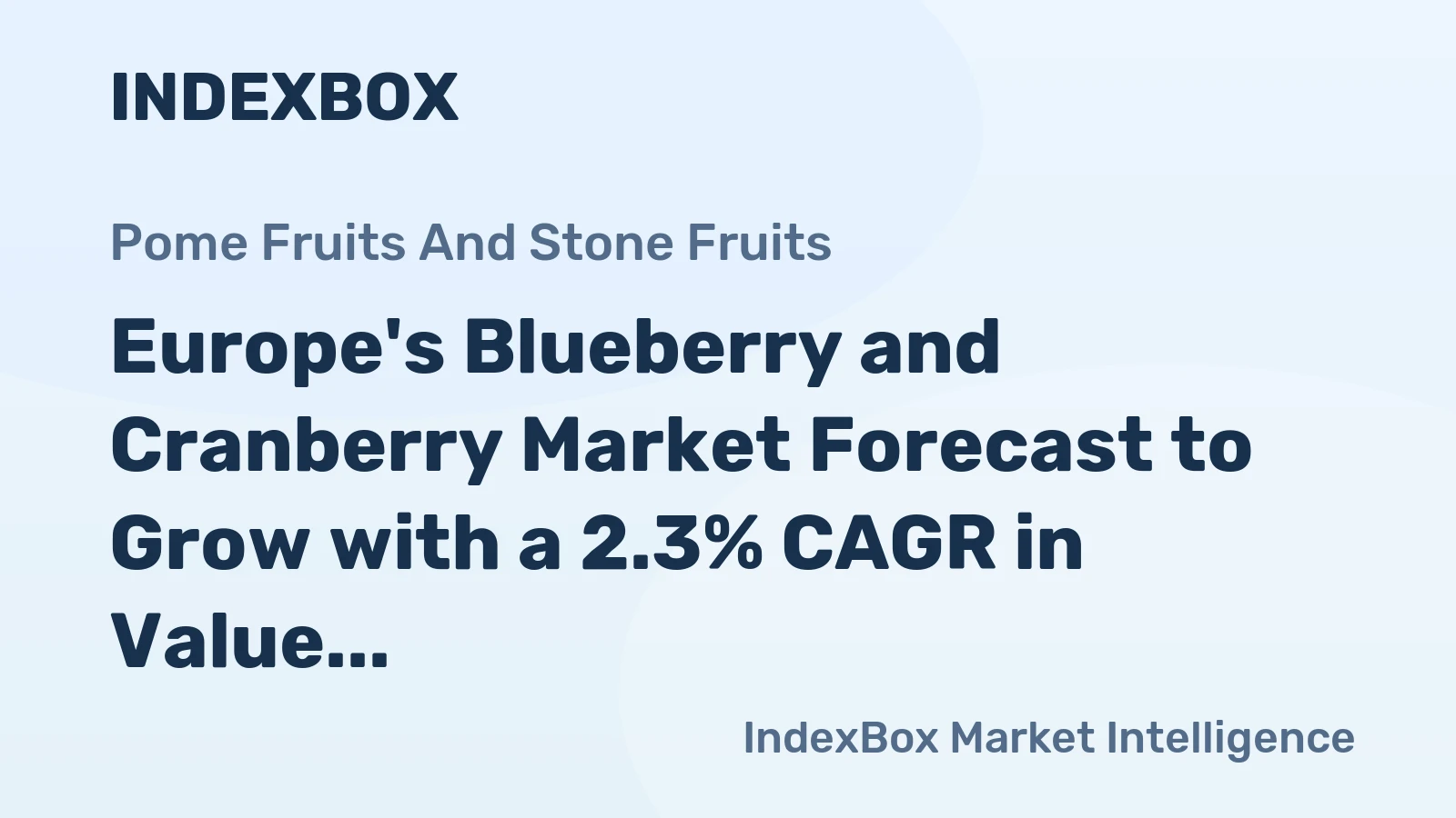 Europe's Blueberry and Cranberry Market Forecast to Grow with a 2.3% CAGR in Value Through 2035