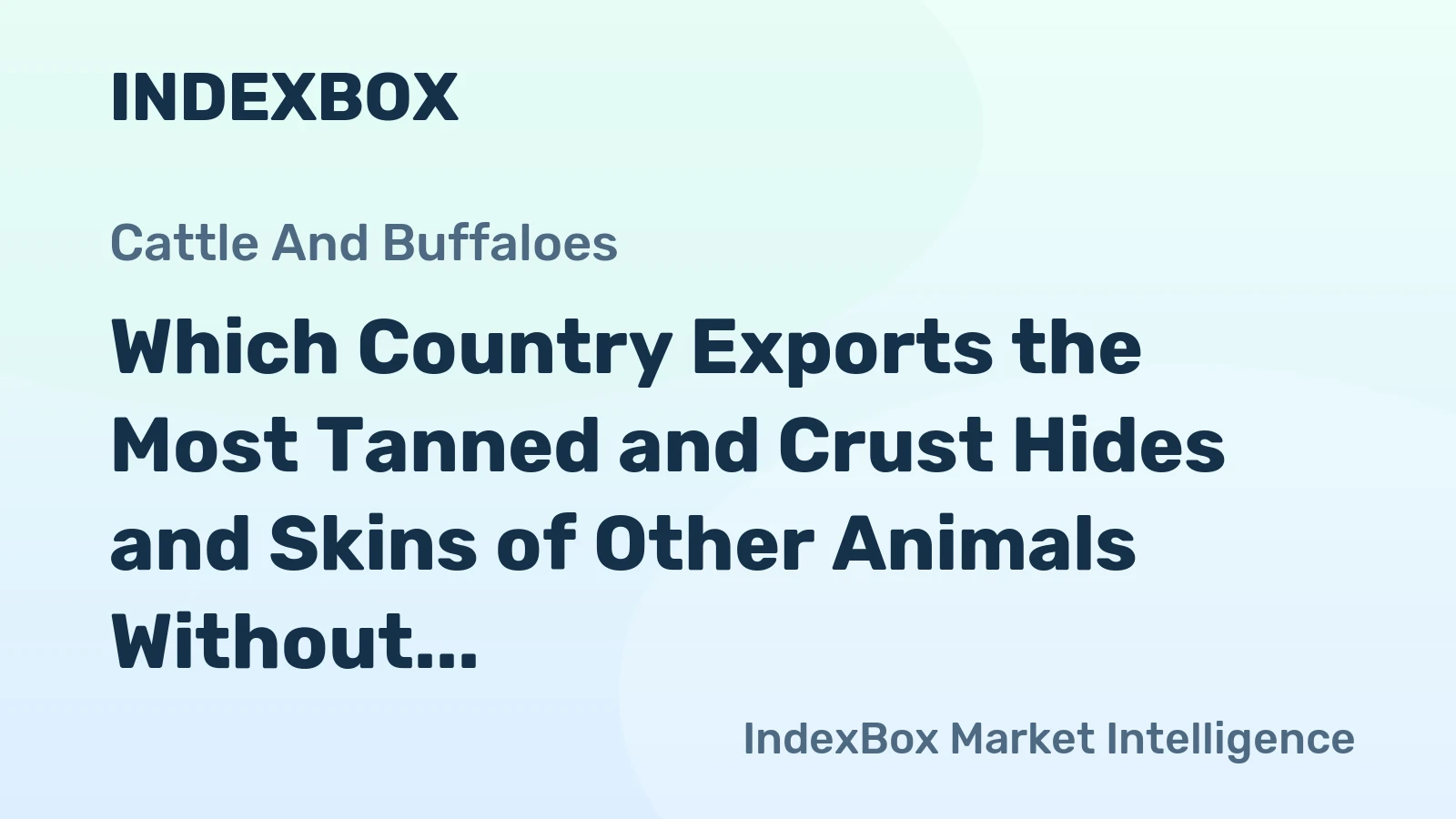 Which Country Exports the Most Tanned and Crust Hides and Skins of Other Animals Without Wool in the World?