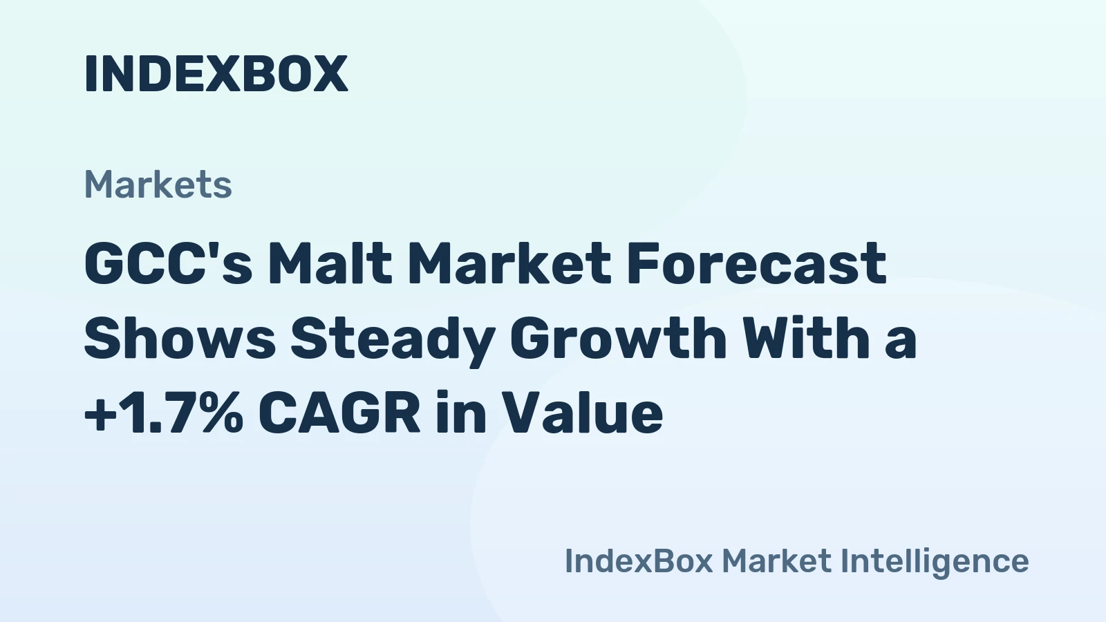 GCC's Malt Market Forecast Shows Steady Growth With a +1.7% CAGR in Value