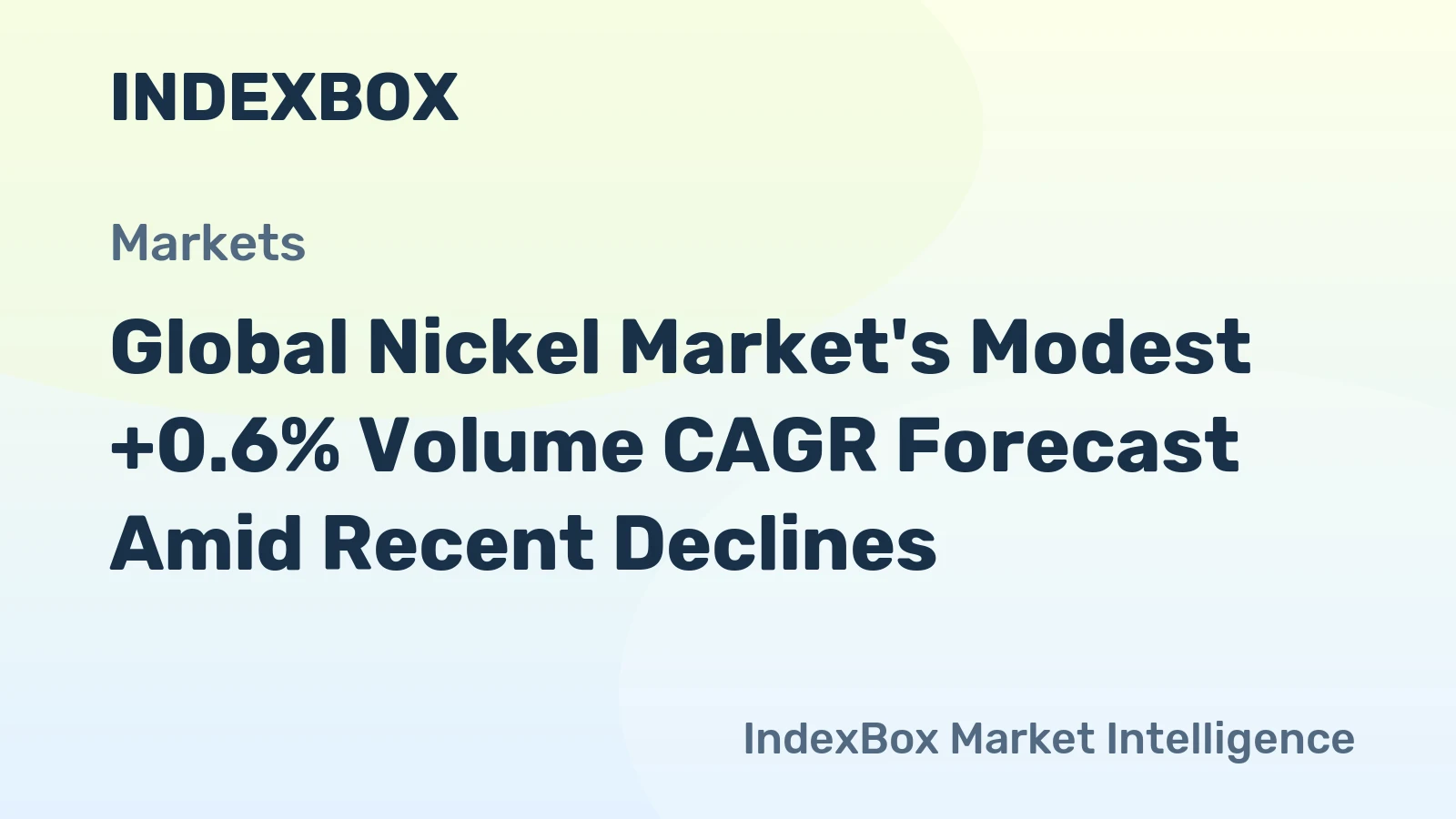 Global Nickel Market's Modest +0.6% Volume CAGR Forecast Amid Recent Declines