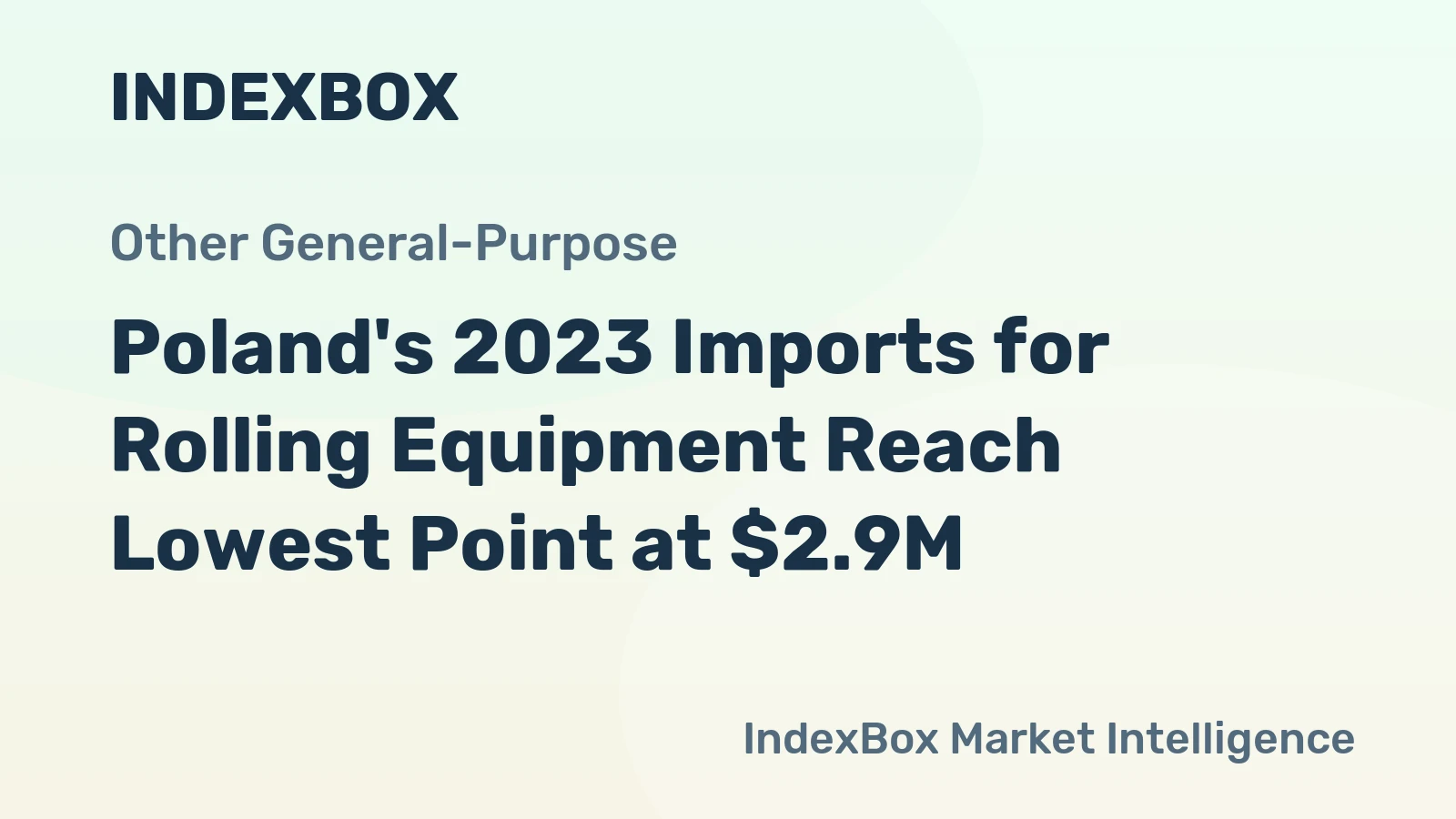 Poland's 2023 Imports for Rolling Equipment Reach Lowest Point at $2.9M