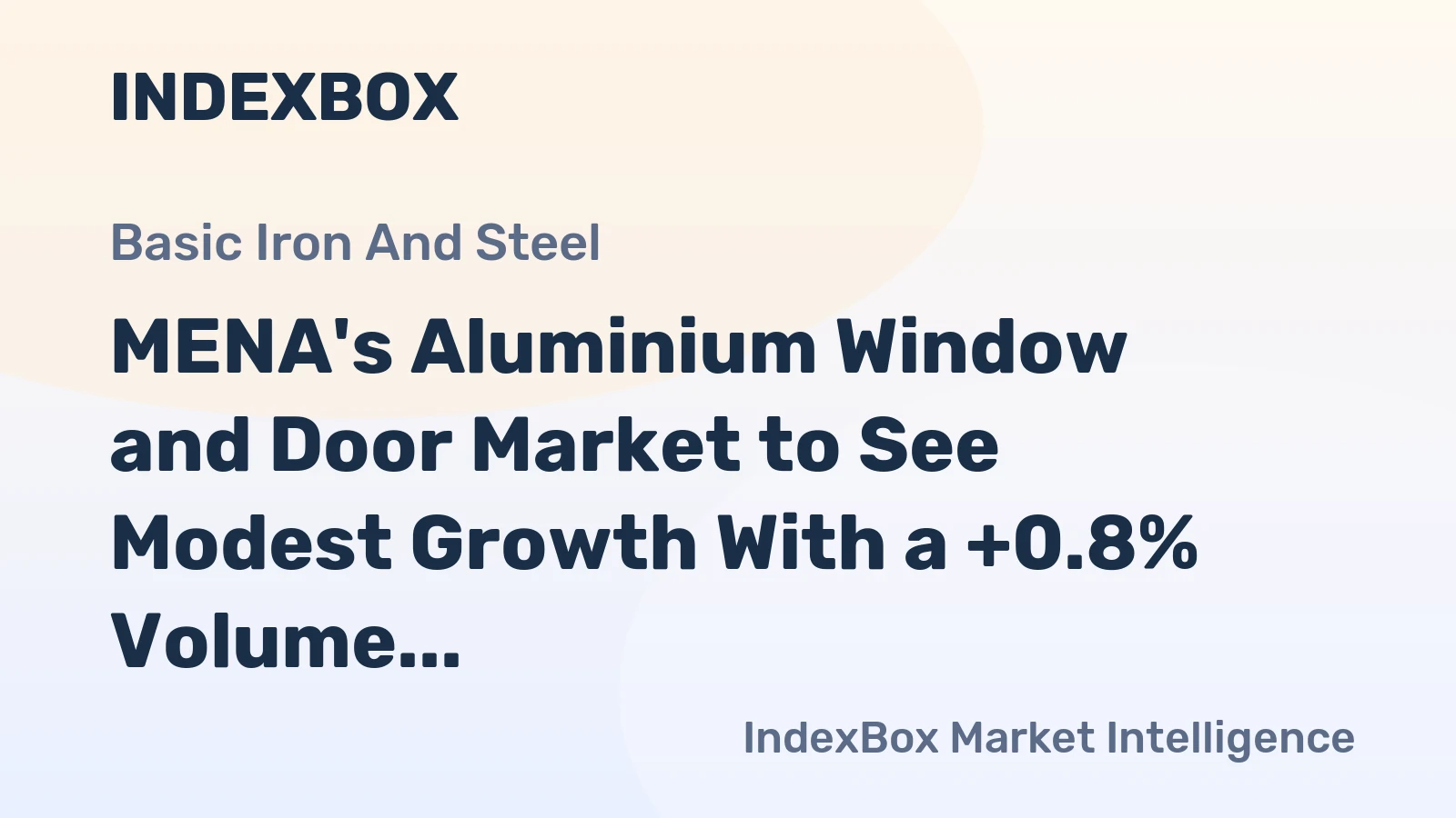 MENA's Aluminium Window and Door Market to See Modest Growth With a +0.8% Volume CAGR Through 2035