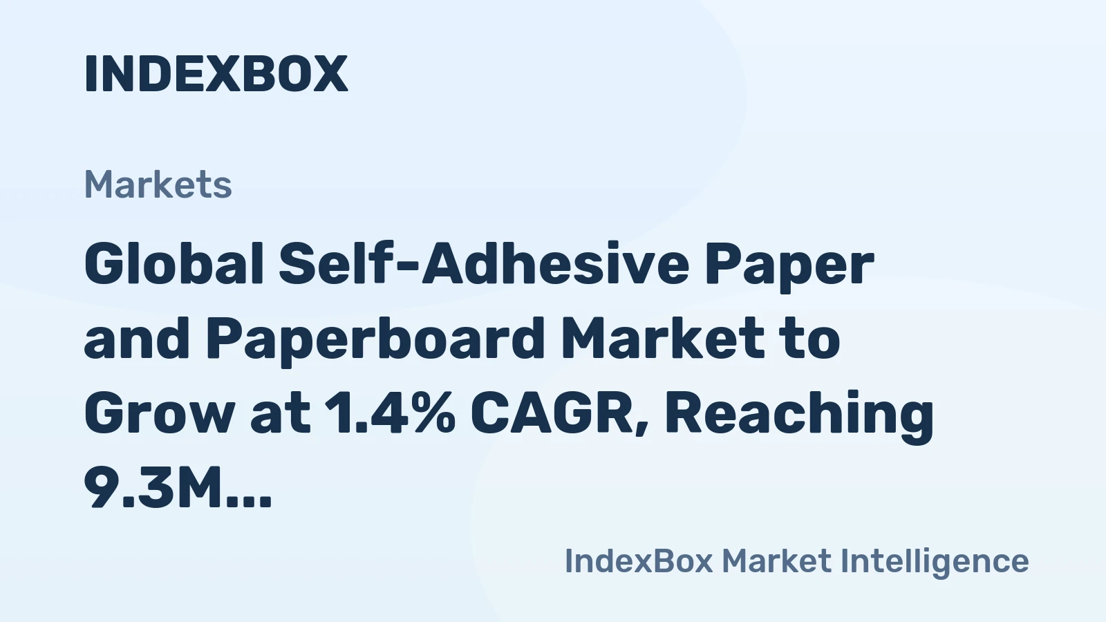 Global Self-Adhesive Paper and Paperboard Market to Grow at 1.4% CAGR, Reaching 9.3M Tons by 2035