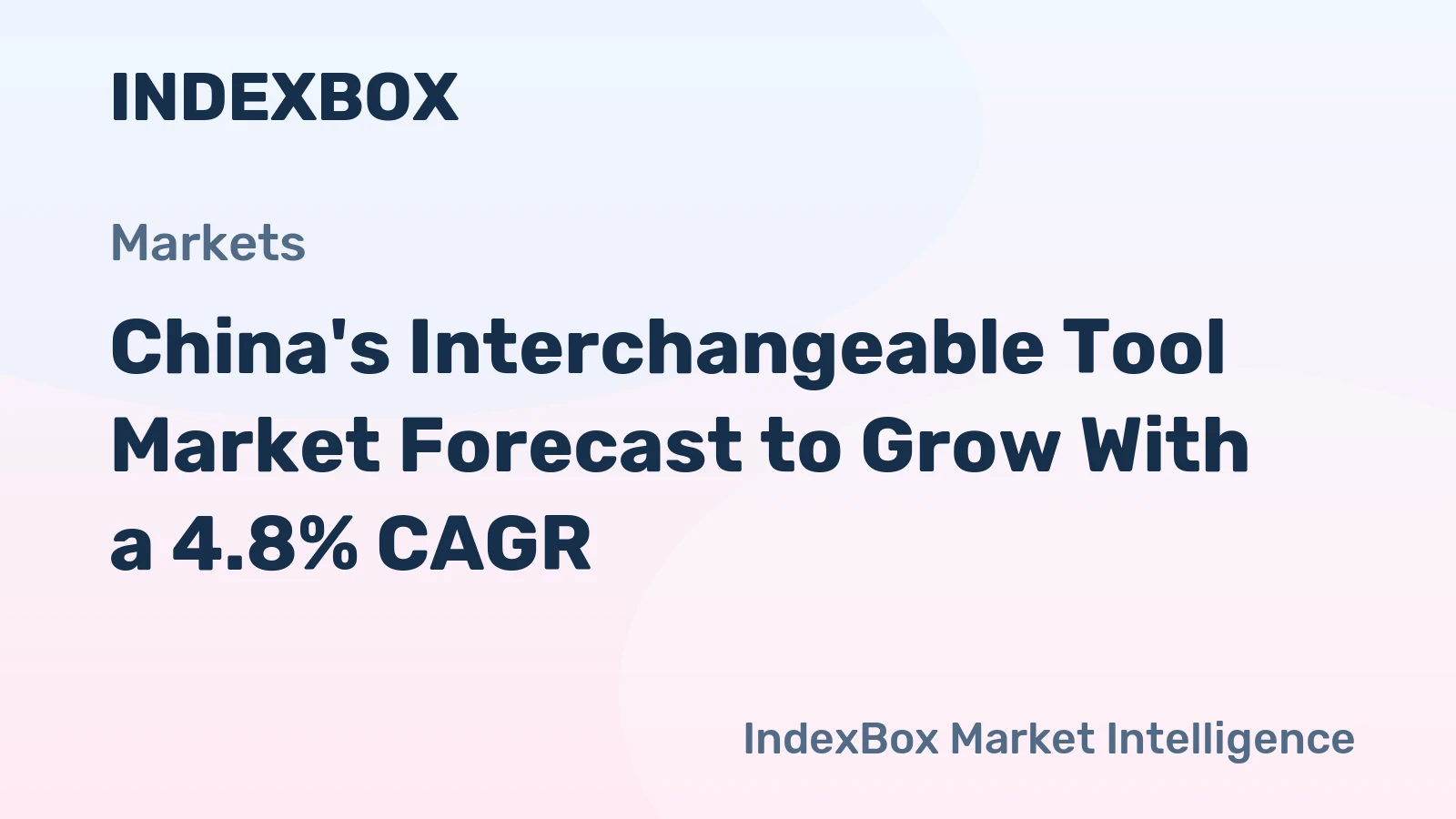 China's Interchangeable Tool Market Forecast to Grow With a 4.8% CAGR