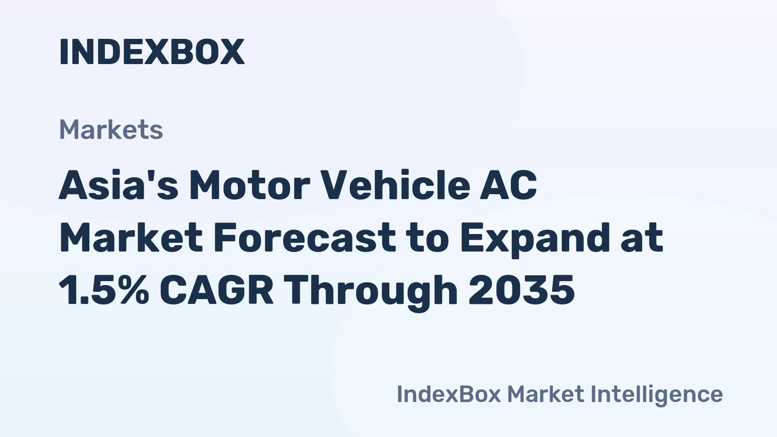Asia's Motor Vehicle AC Market Forecast to Expand at 1.5% CAGR Through 2035