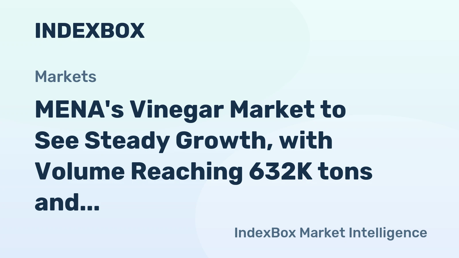 MENA's Vinegar Market to See Steady Growth, with Volume Reaching 632K tons and Value at $618M by 2035