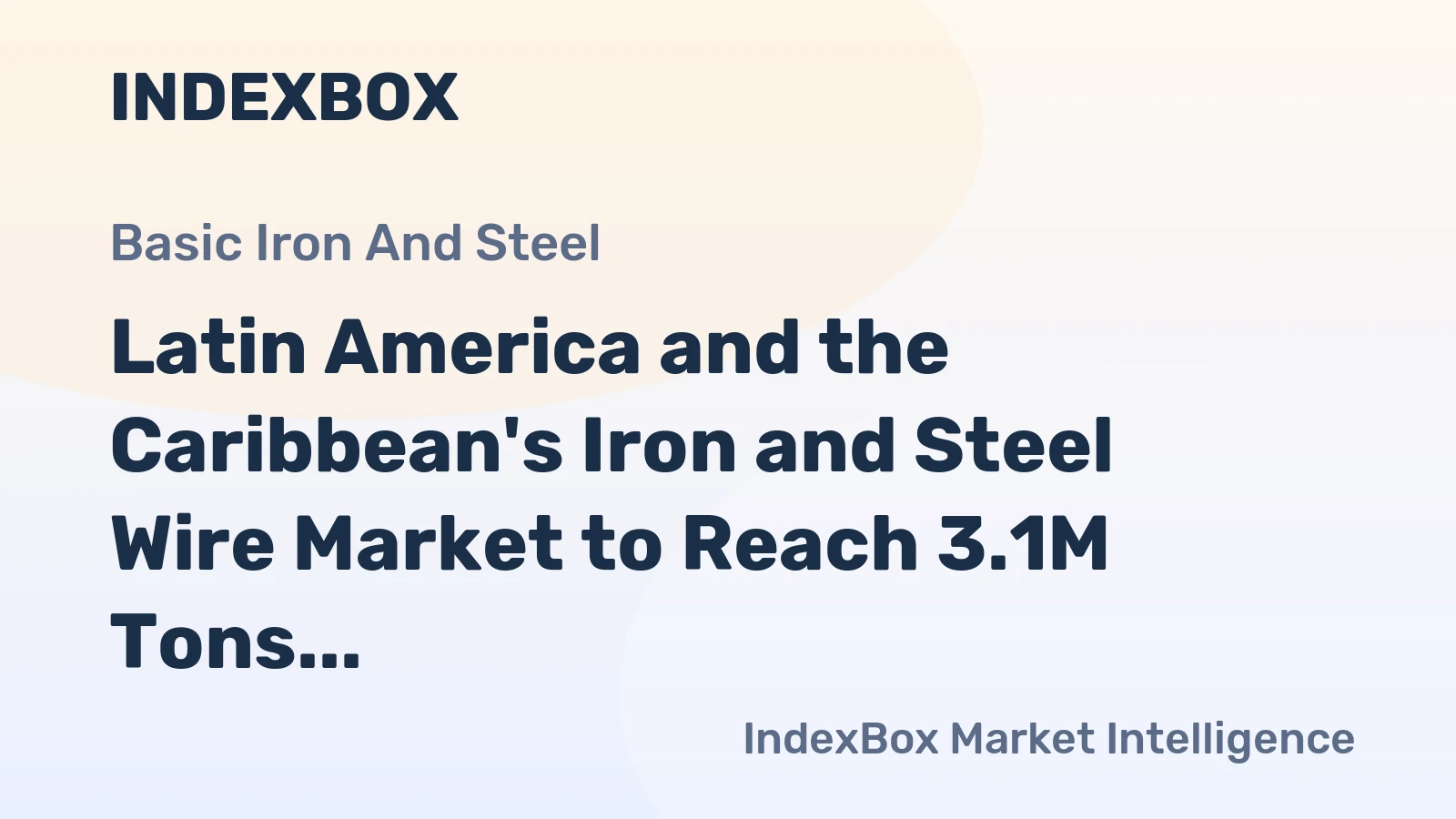 Latin America and the Caribbean's Iron and Steel Wire Market to Reach 3.1M Tons and $5.3B by 2035