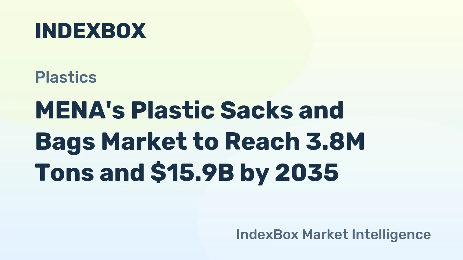 MENA's Plastic Sacks and Bags Market to Reach 3.8M Tons and $15.9B by 2035