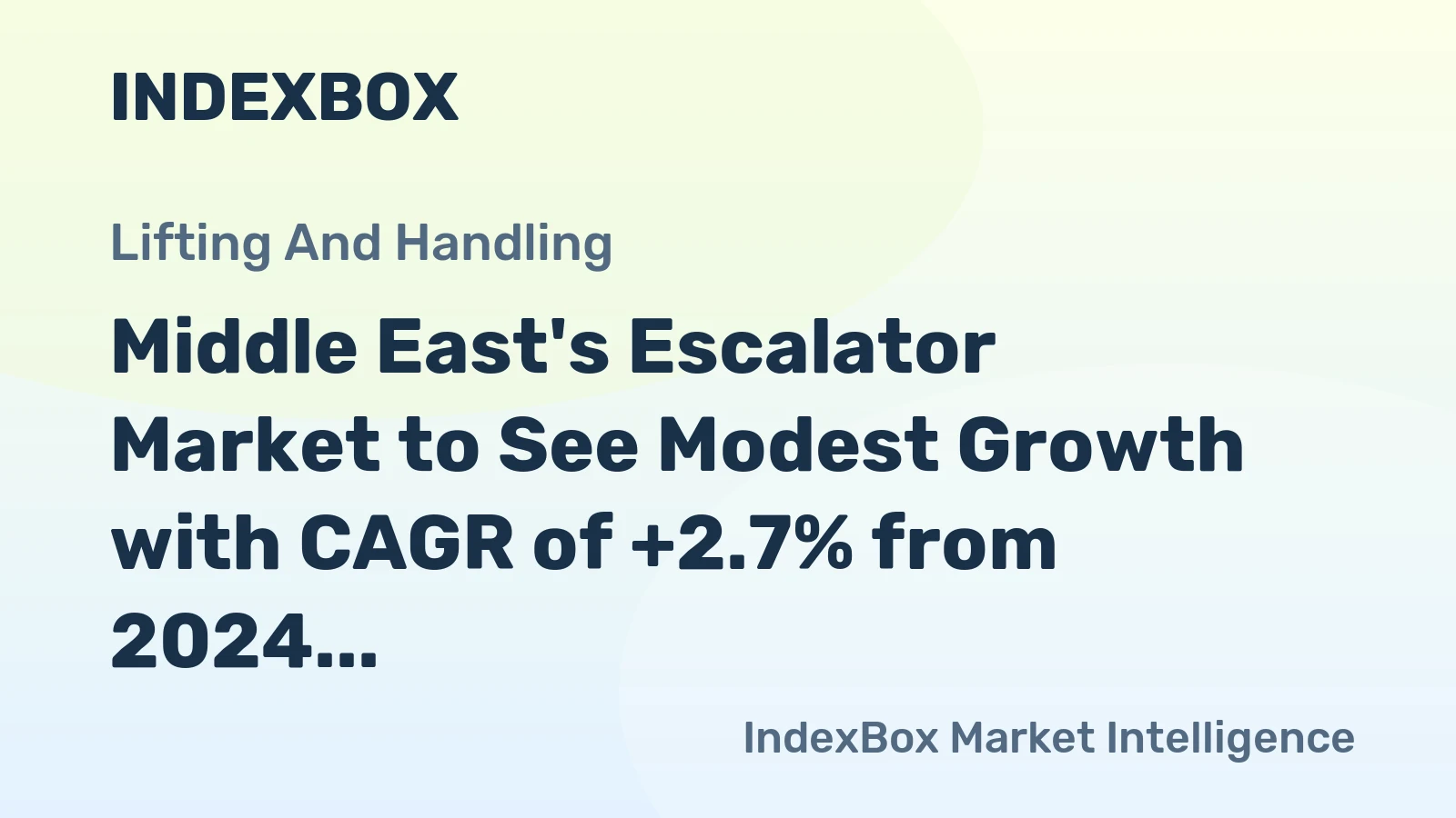 Middle East's Escalator Market to See Modest Growth with CAGR of +2.7% from 2024 to 2035