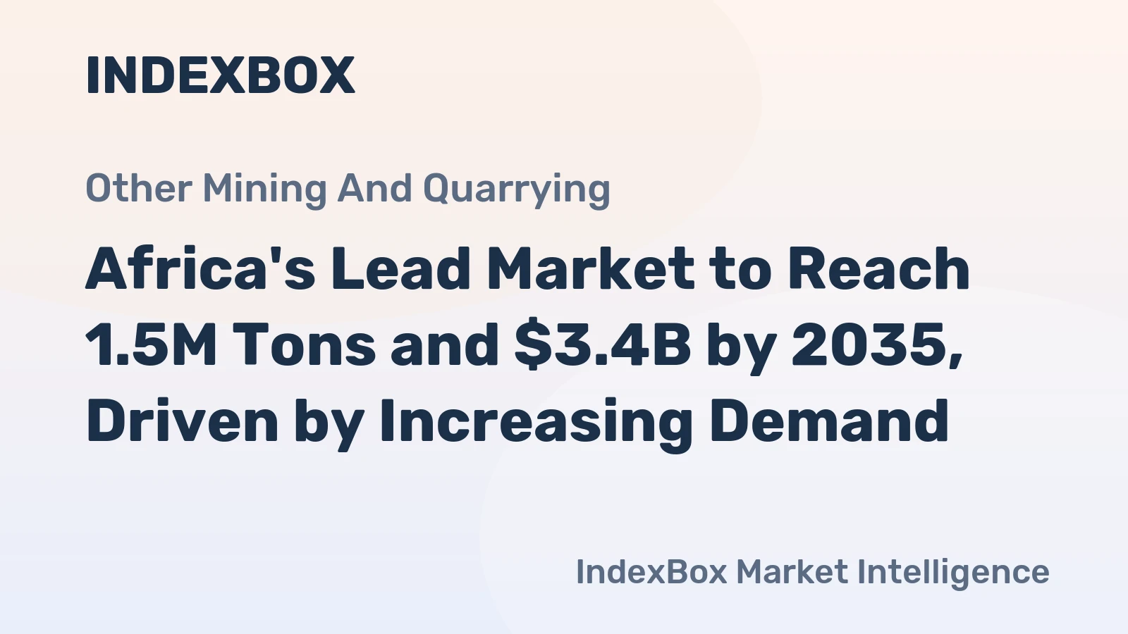 Africa's Lead Market to Reach 1.5M Tons and $3.4B by 2035, Driven by Increasing Demand