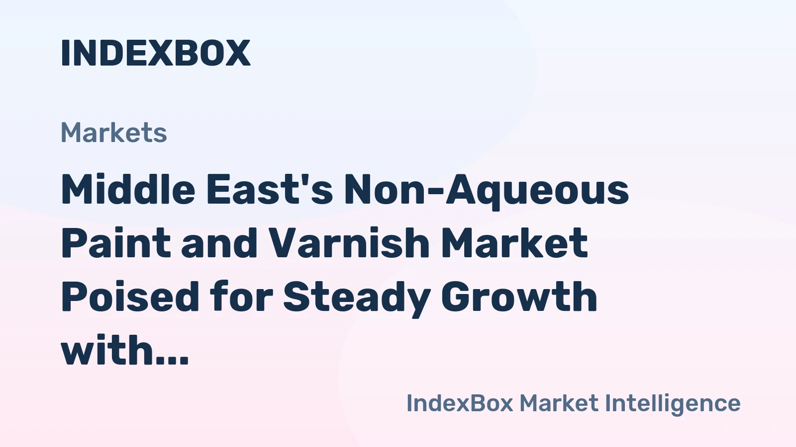 Middle East's Non-Aqueous Paint and Varnish Market Poised for Steady Growth with a 1% CAGR Through 2035