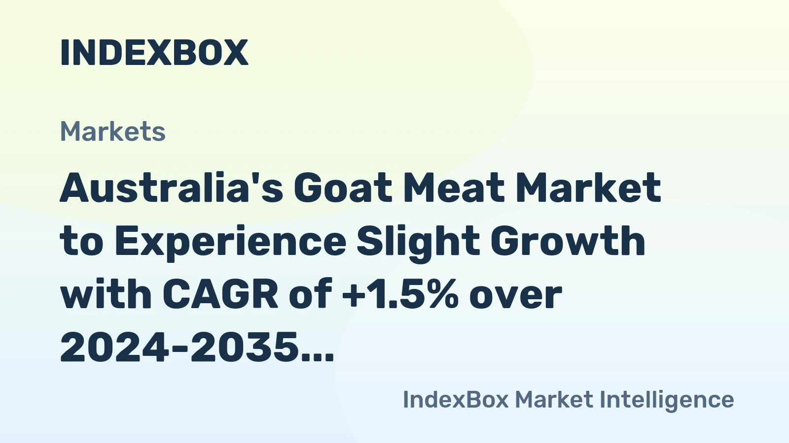 Australia's Goat Meat Market to Experience Slight Growth with CAGR of +1.5% over 2024-2035