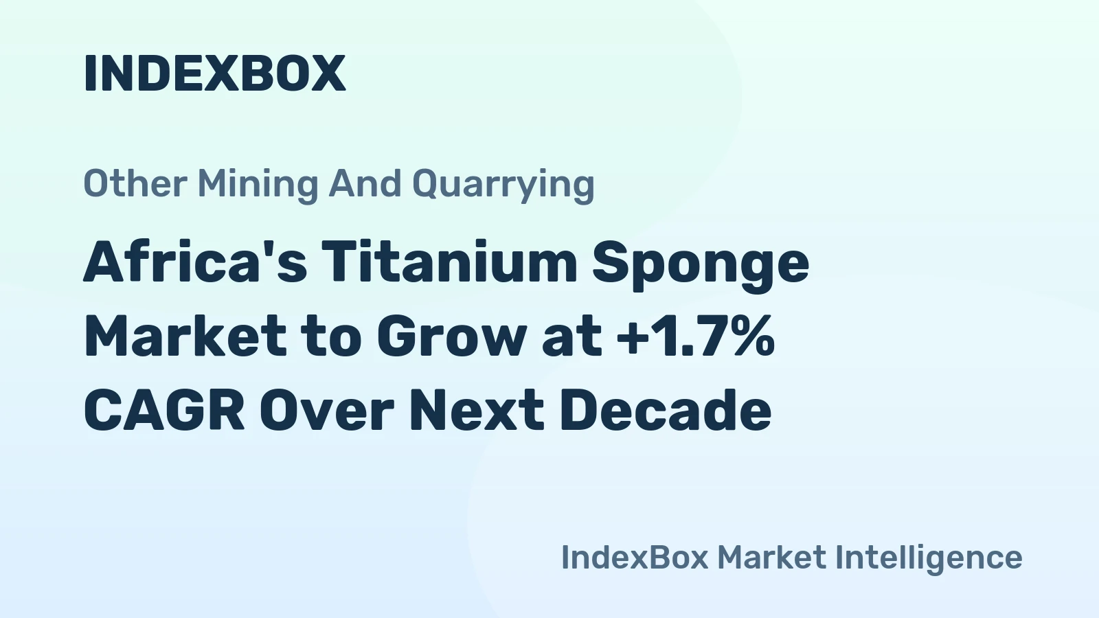 Africa's Titanium Sponge Market to Grow at +1.7% CAGR Over Next Decade