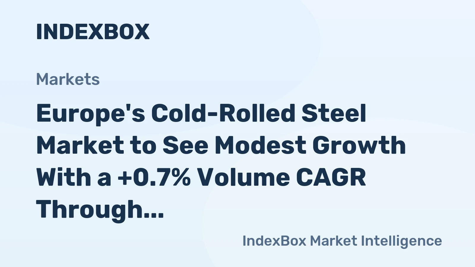 Europe's Cold-Rolled Steel Market to See Modest Growth With a +0.7% Volume CAGR Through 2035