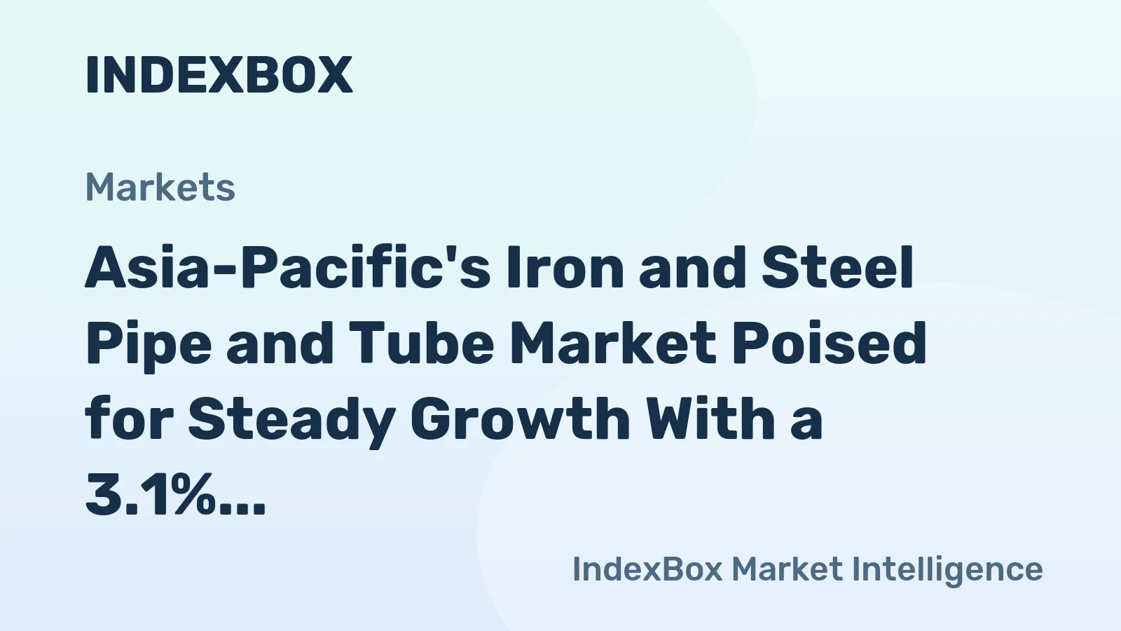 Asia-Pacific's Iron and Steel Pipe and Tube Market Poised for Steady Growth With a 3.1% CAGR Through 2035