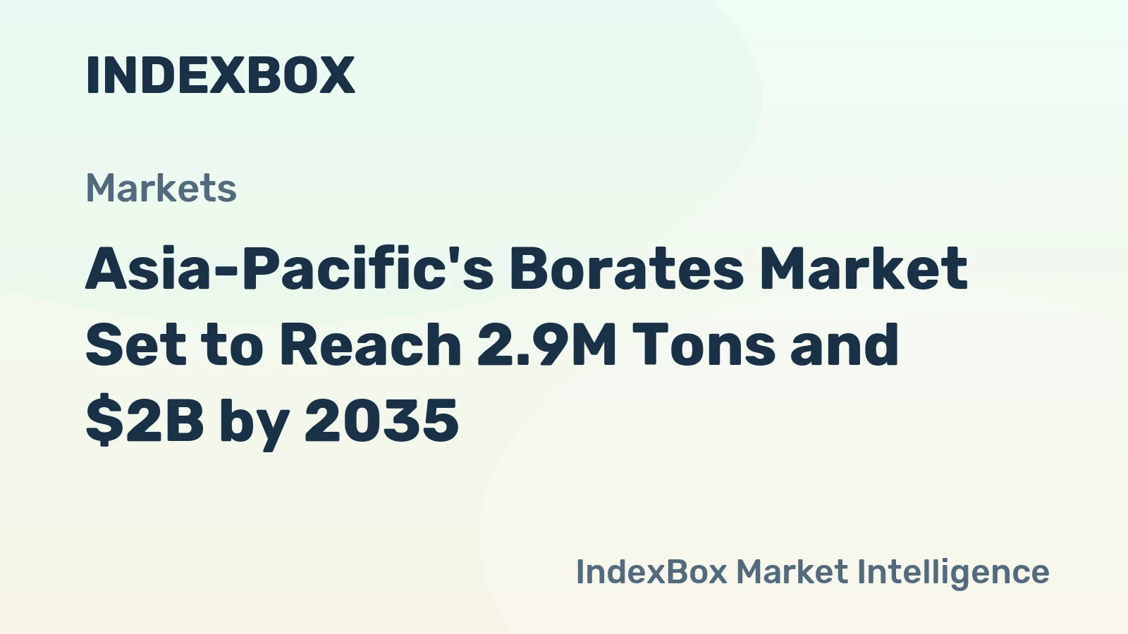 Asia-Pacific's Borates Market Set to Reach 2.9M Tons and $2B by 2035