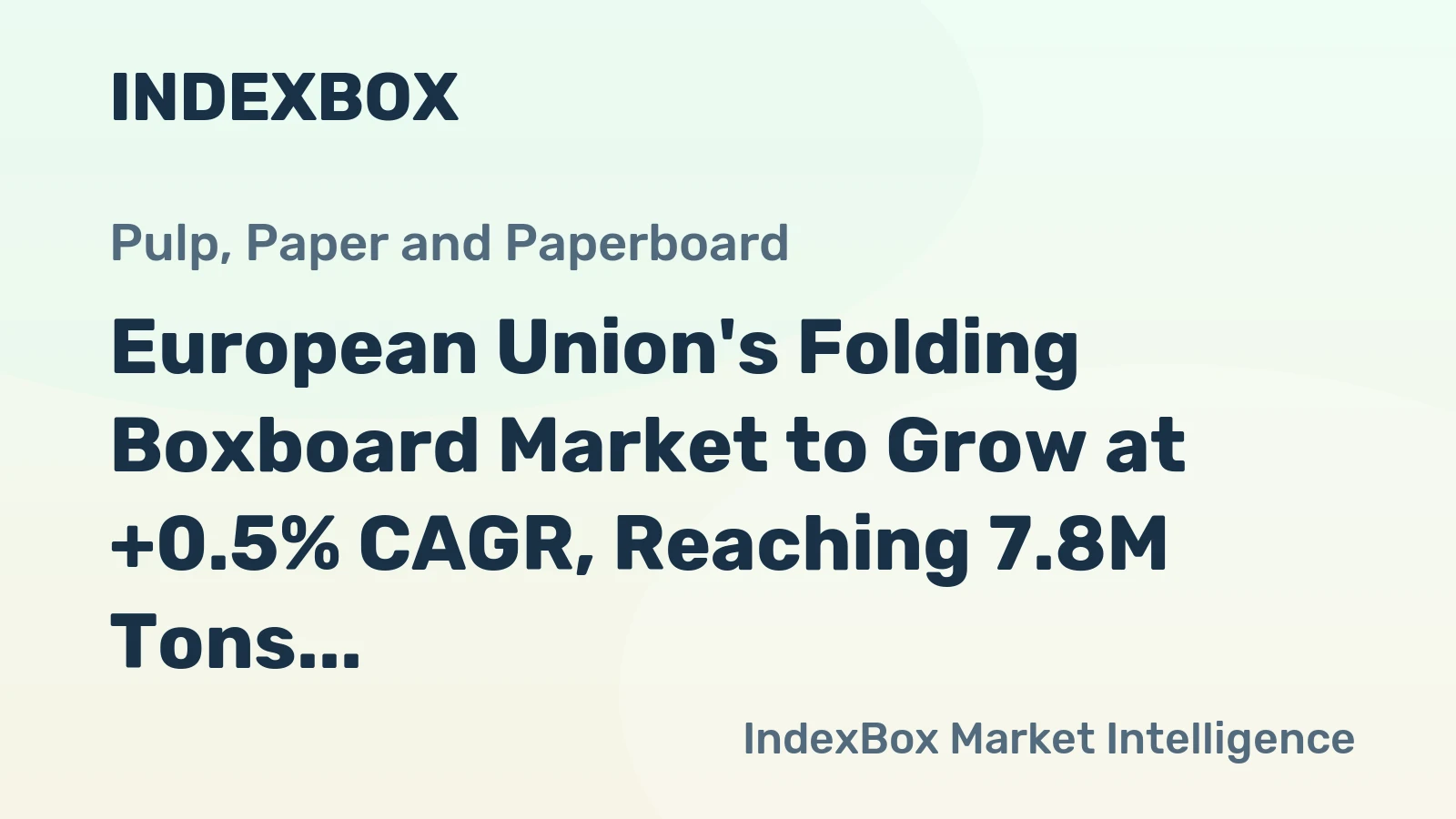 European Union's Folding Boxboard Market to Grow at +0.5% CAGR, Reaching 7.8M Tons by 2035