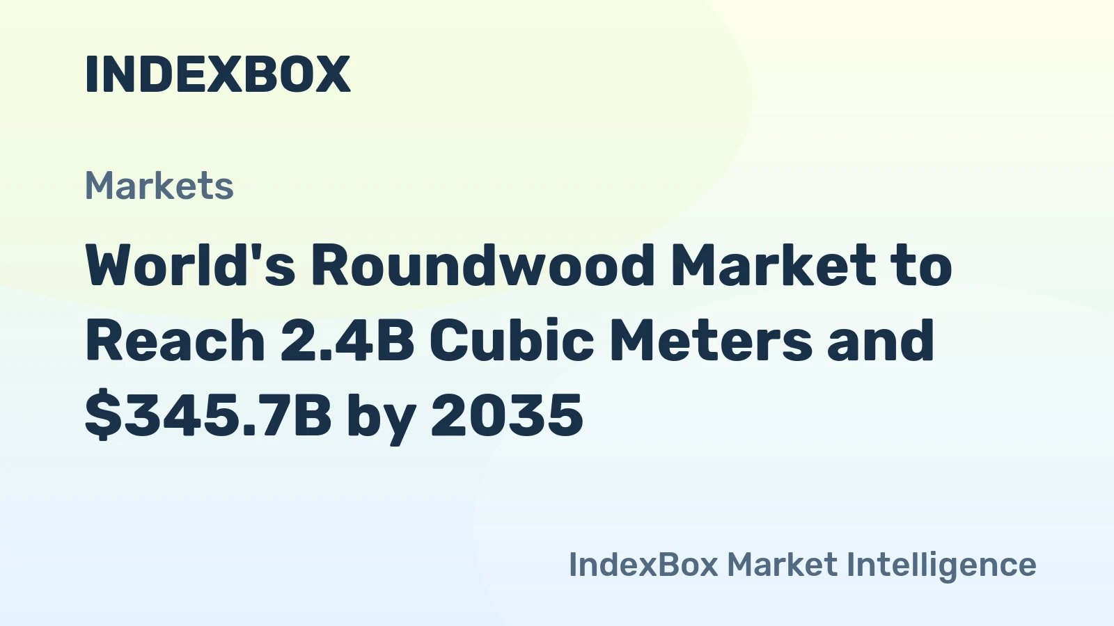World's Roundwood Market to Reach 2.4B Cubic Meters and $345.7B by 2035