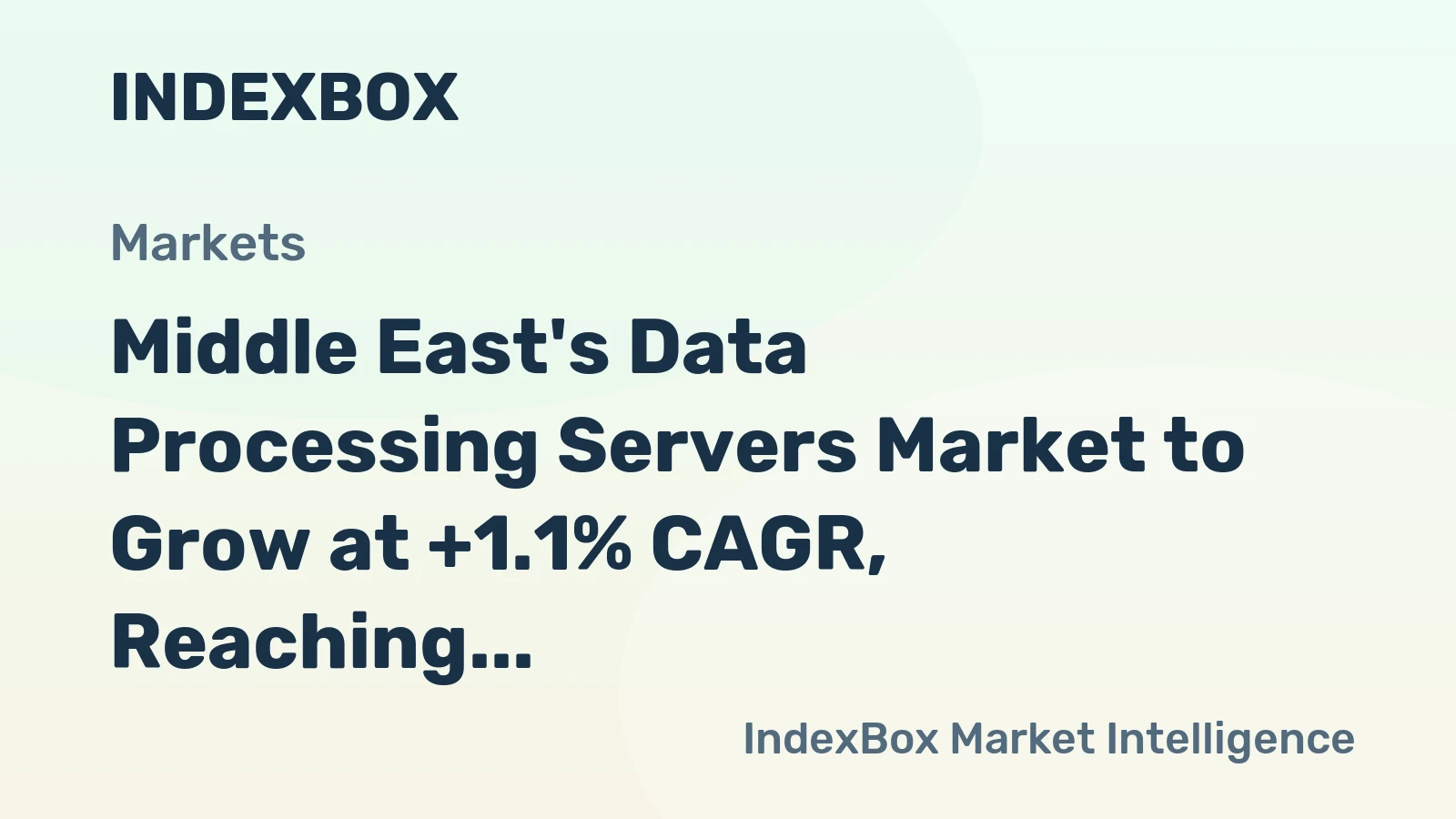 Middle East's Data Processing Servers Market to Grow at +1.1% CAGR, Reaching $6B by 2035